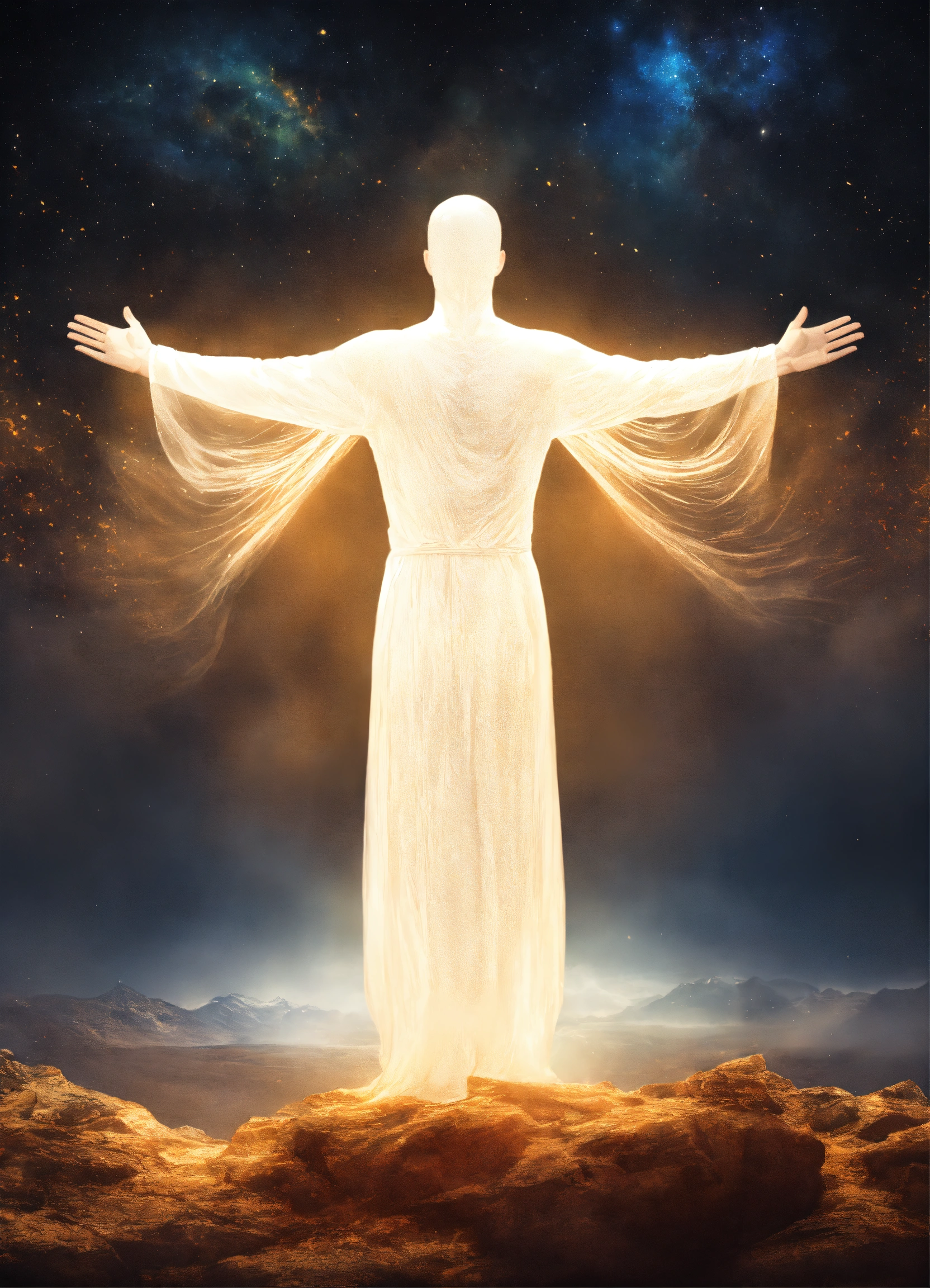 Lexica - Captivating design, spirit man ascend, The spirit being's arms ...