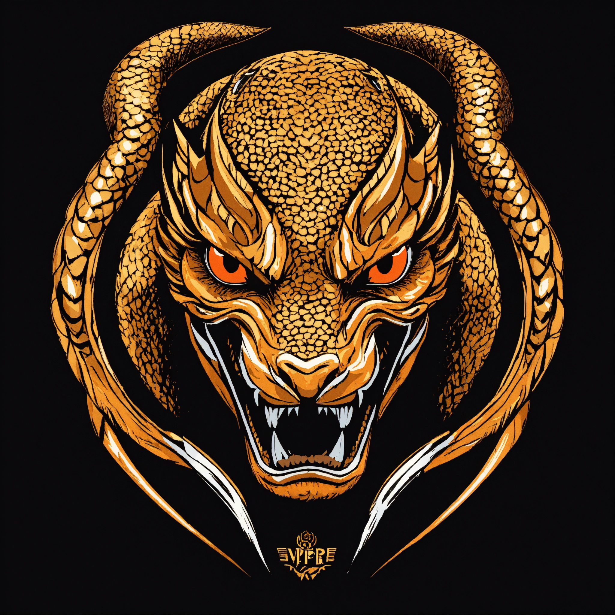 Lexica - Viper face, face view, vector design, illustrator design ...