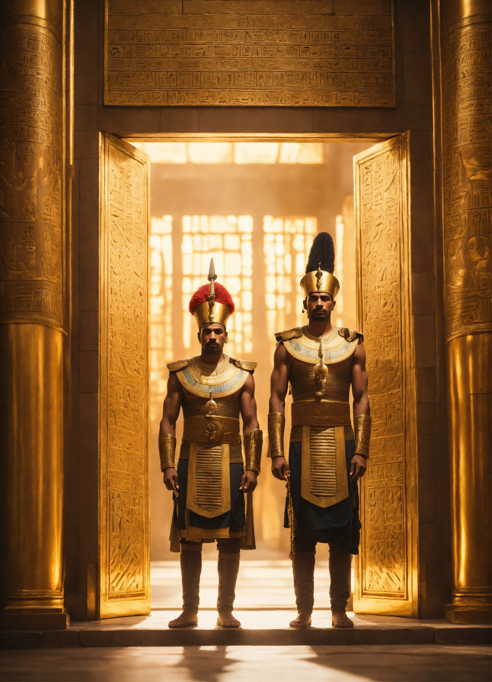 Lexica - An epic fantasy scene featuring two Ancient Egyptian guards in ...