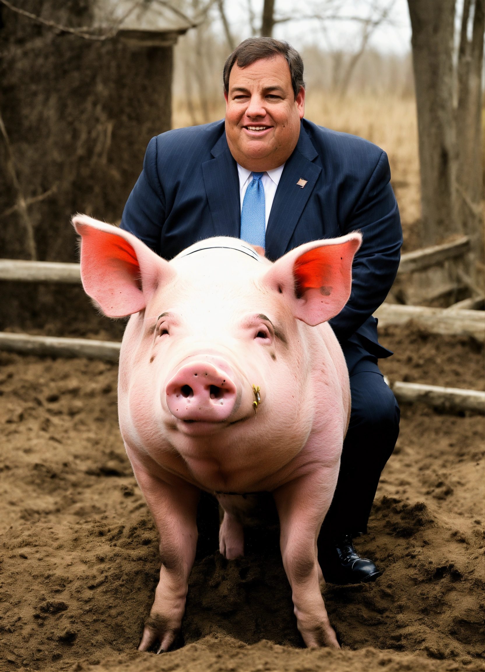 Lexica - Chris Christie as a pig