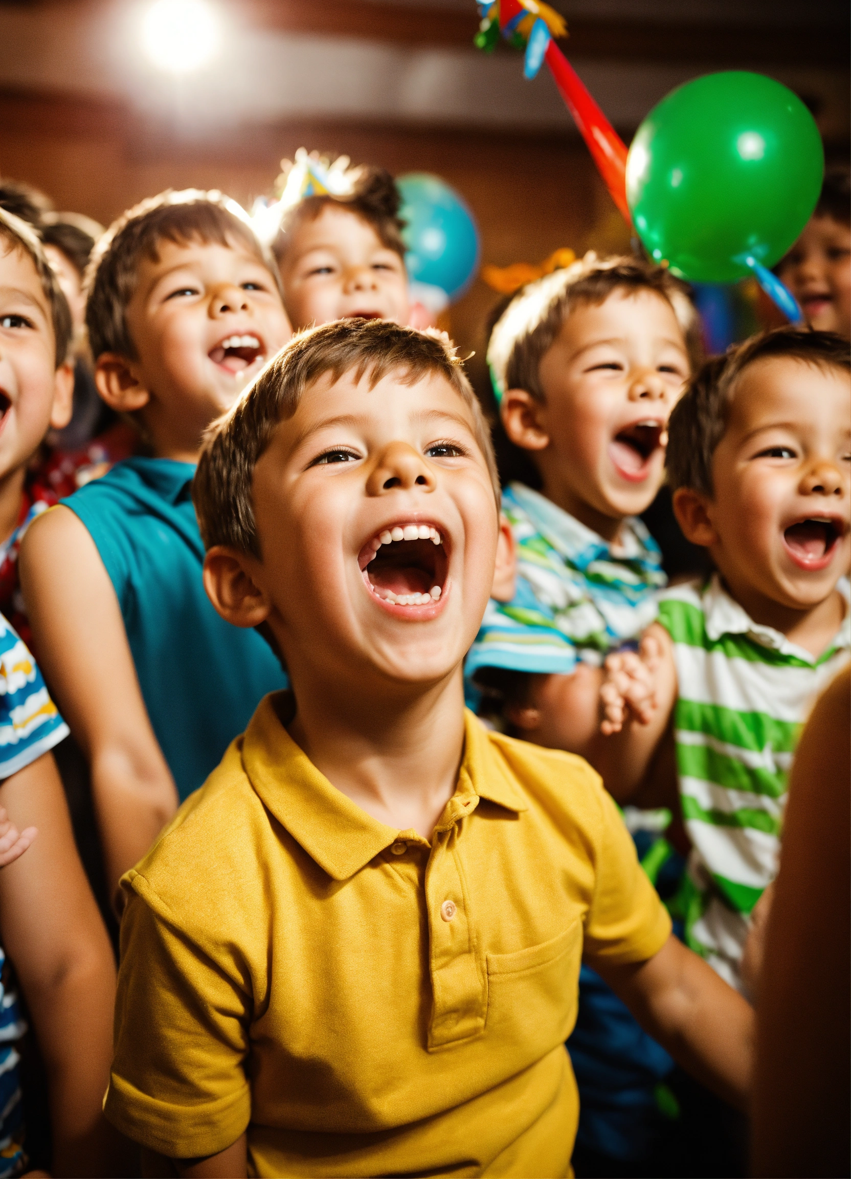 Lexica - Crowd of excited little boys at a birthday party watching a ...