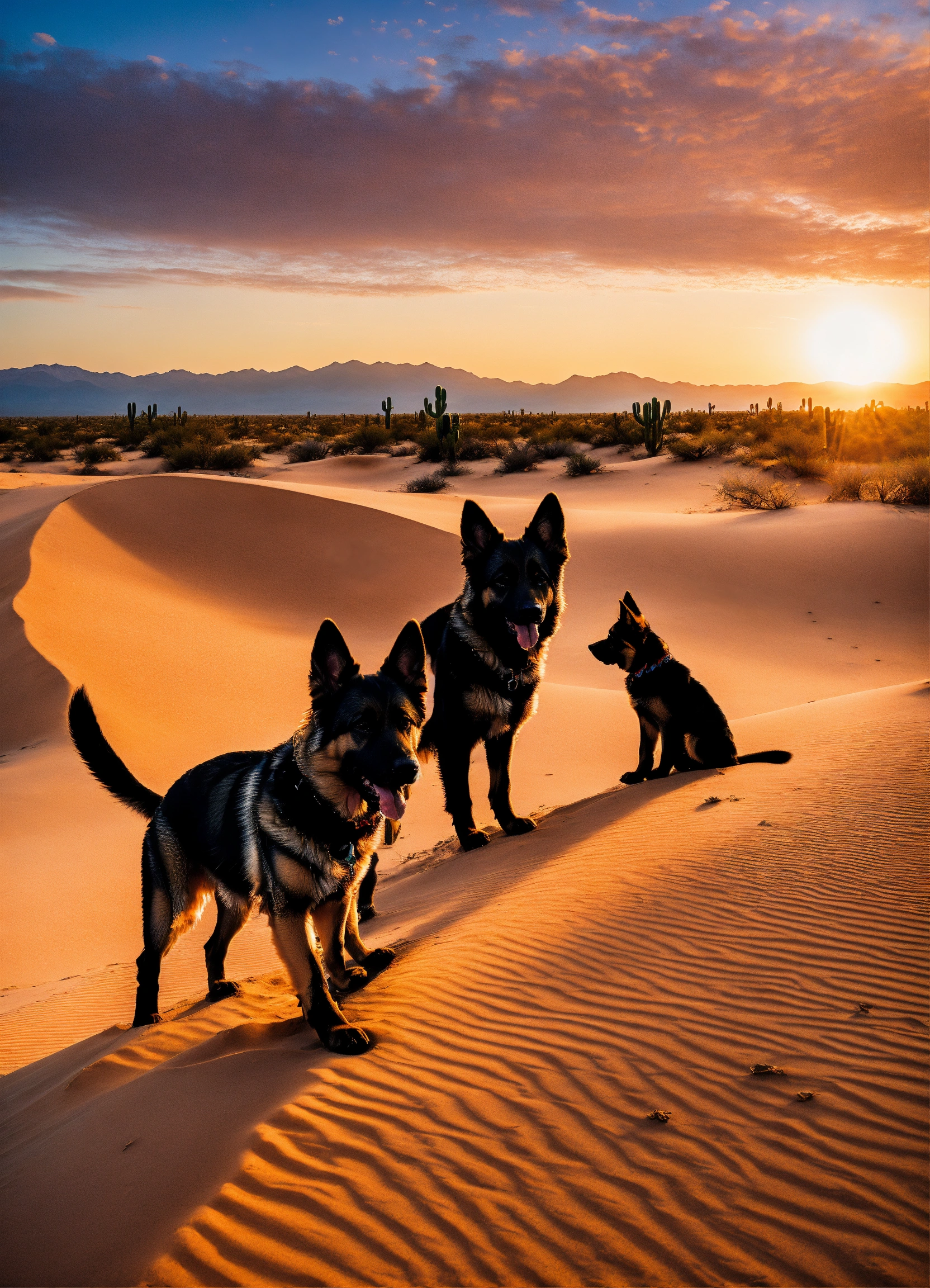 Lexica - "Desert Dawn Discoverers" As the first light of dawn paints ...