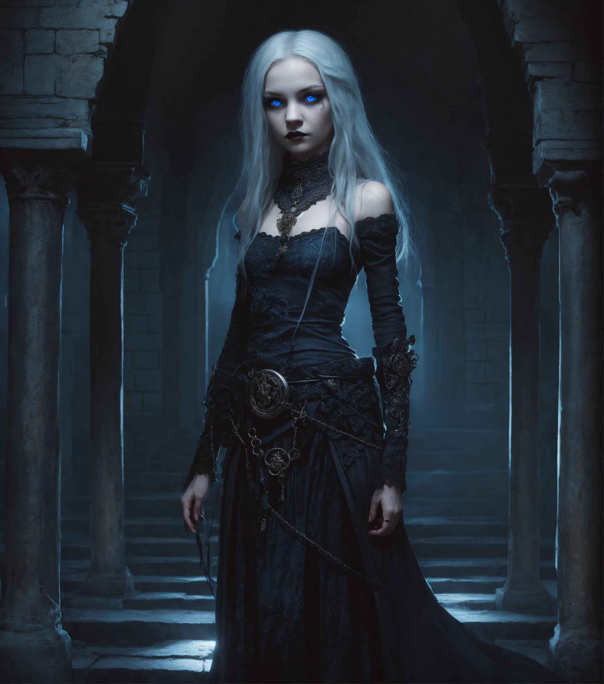 Lexica - Body portrait, deadly pale and extremely slim and emaciated ...