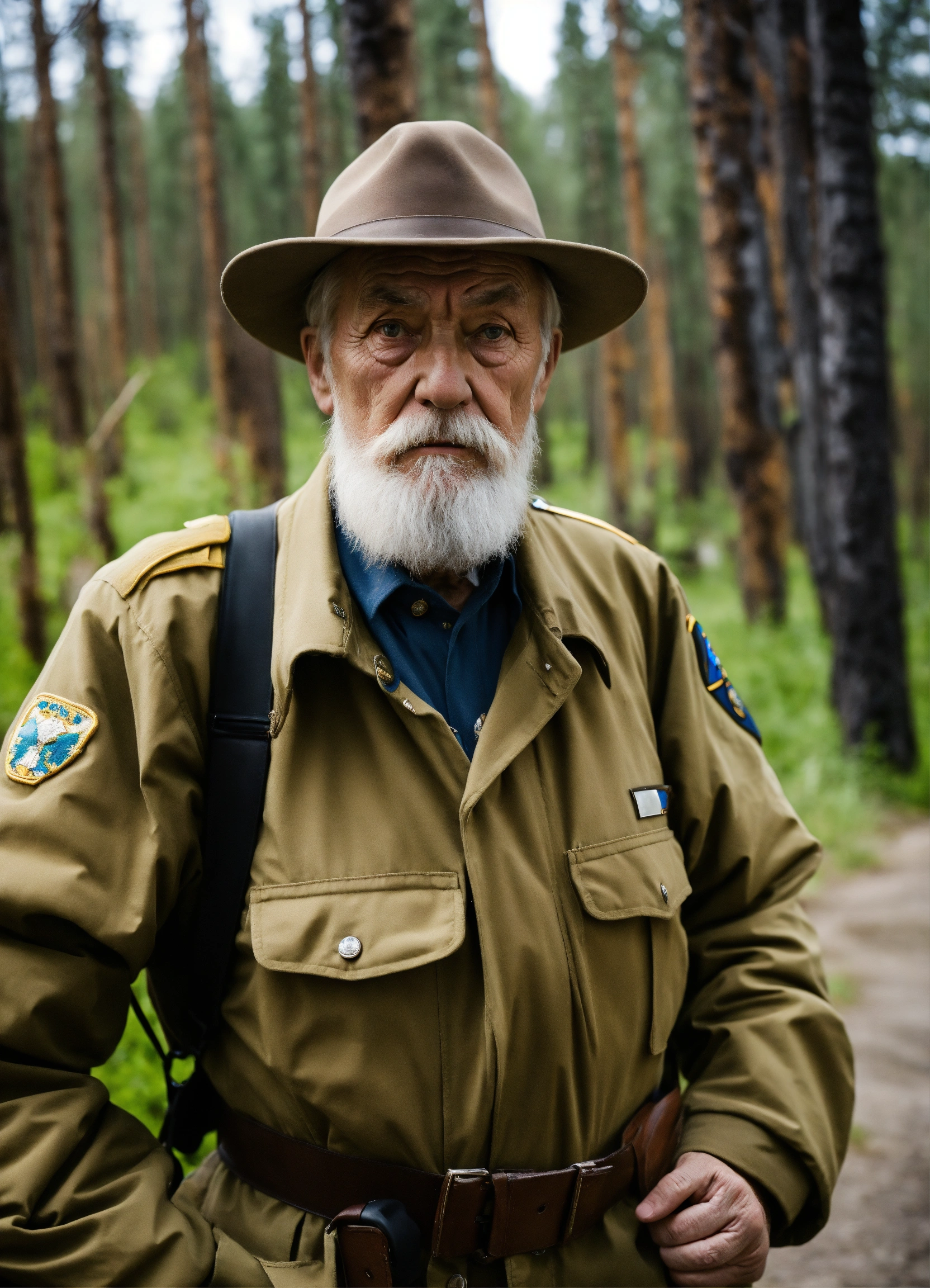 Lexica - Scared unique expressive old park ranger in Siberia agent ...