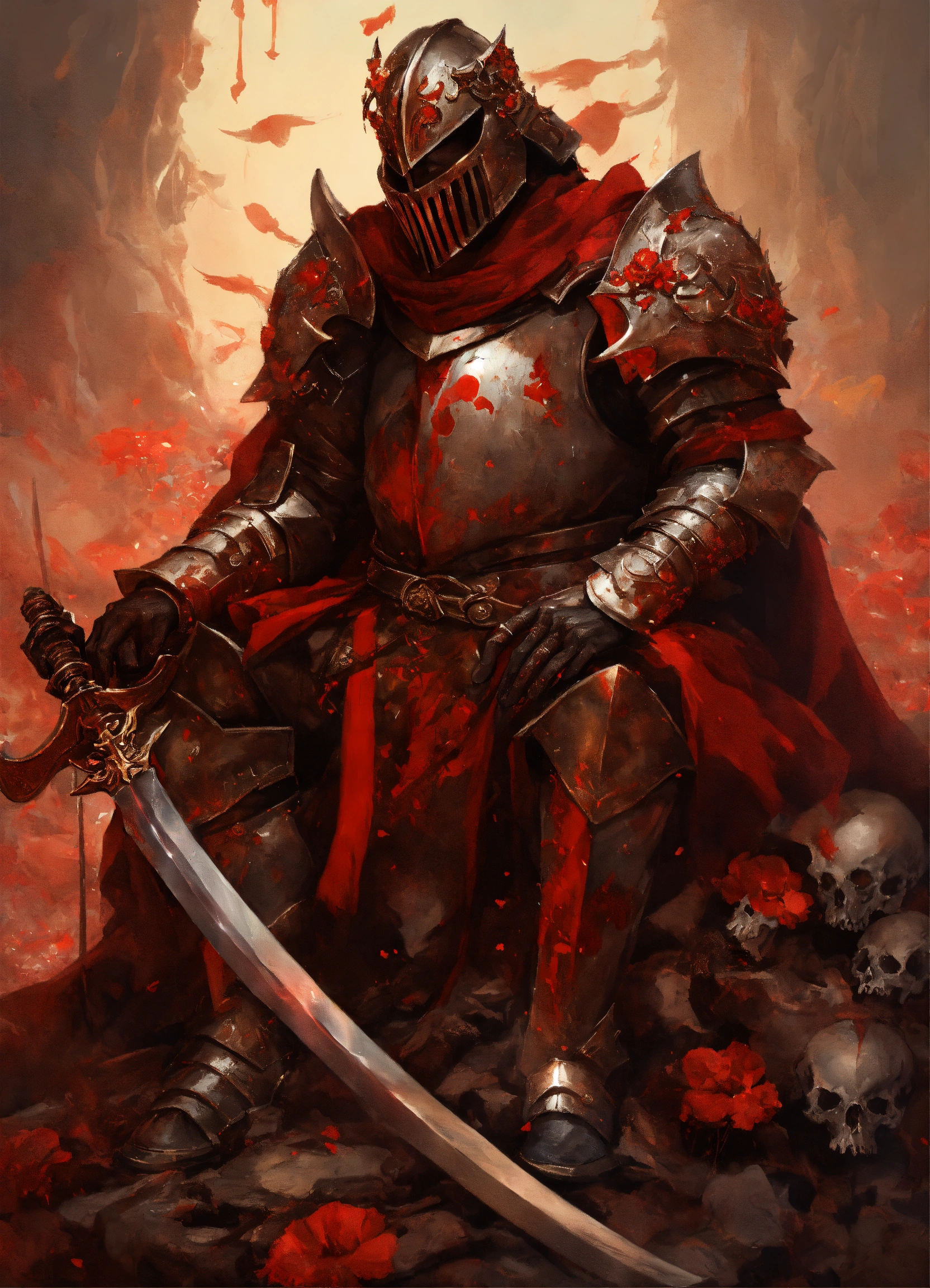 Lexica - Genre abstract. A knight dressed in armor sits on a pile of ...