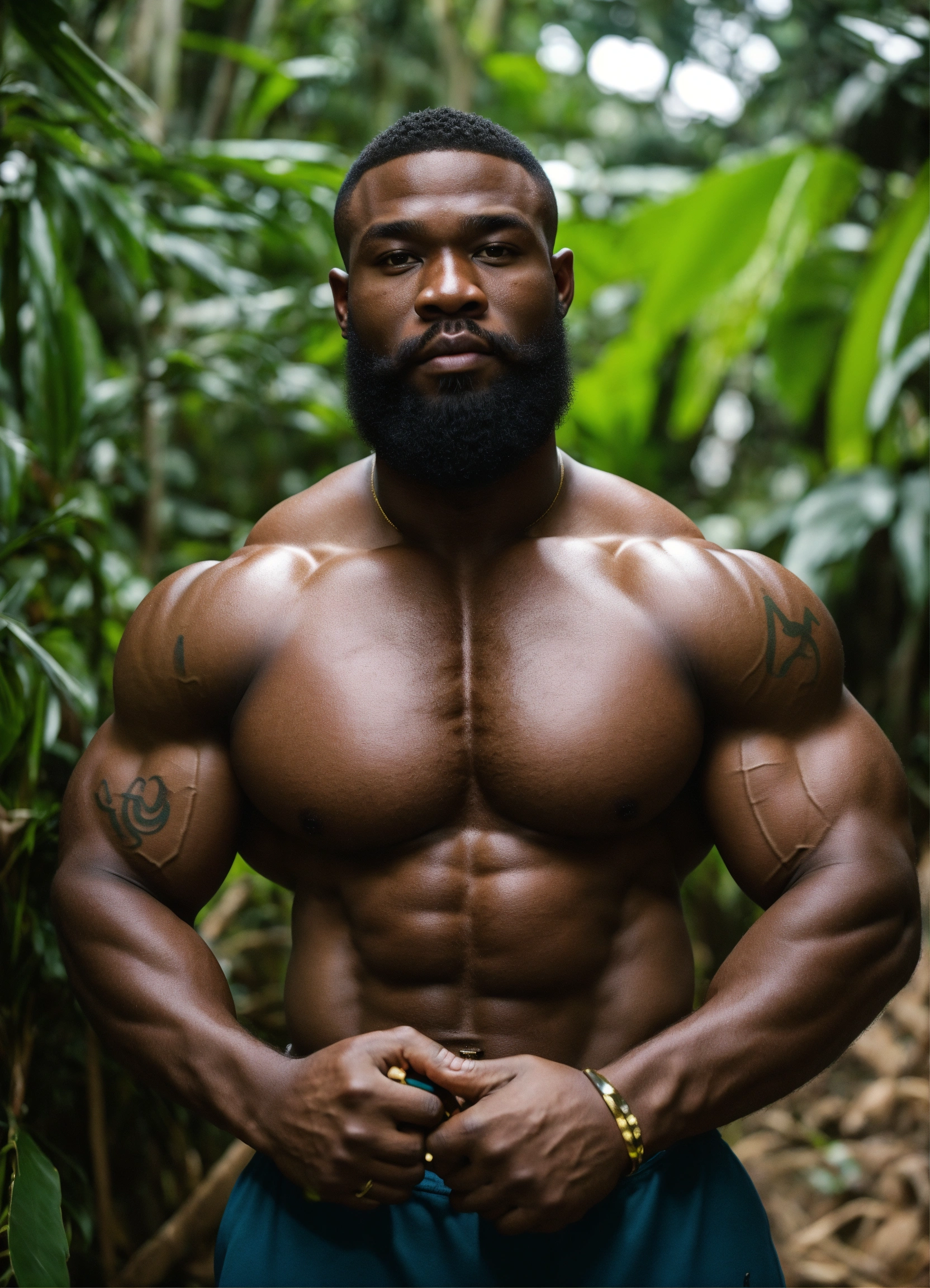 Lexica - 30-year-old man with big muscles, big bodybuilder, Ghanaian ...