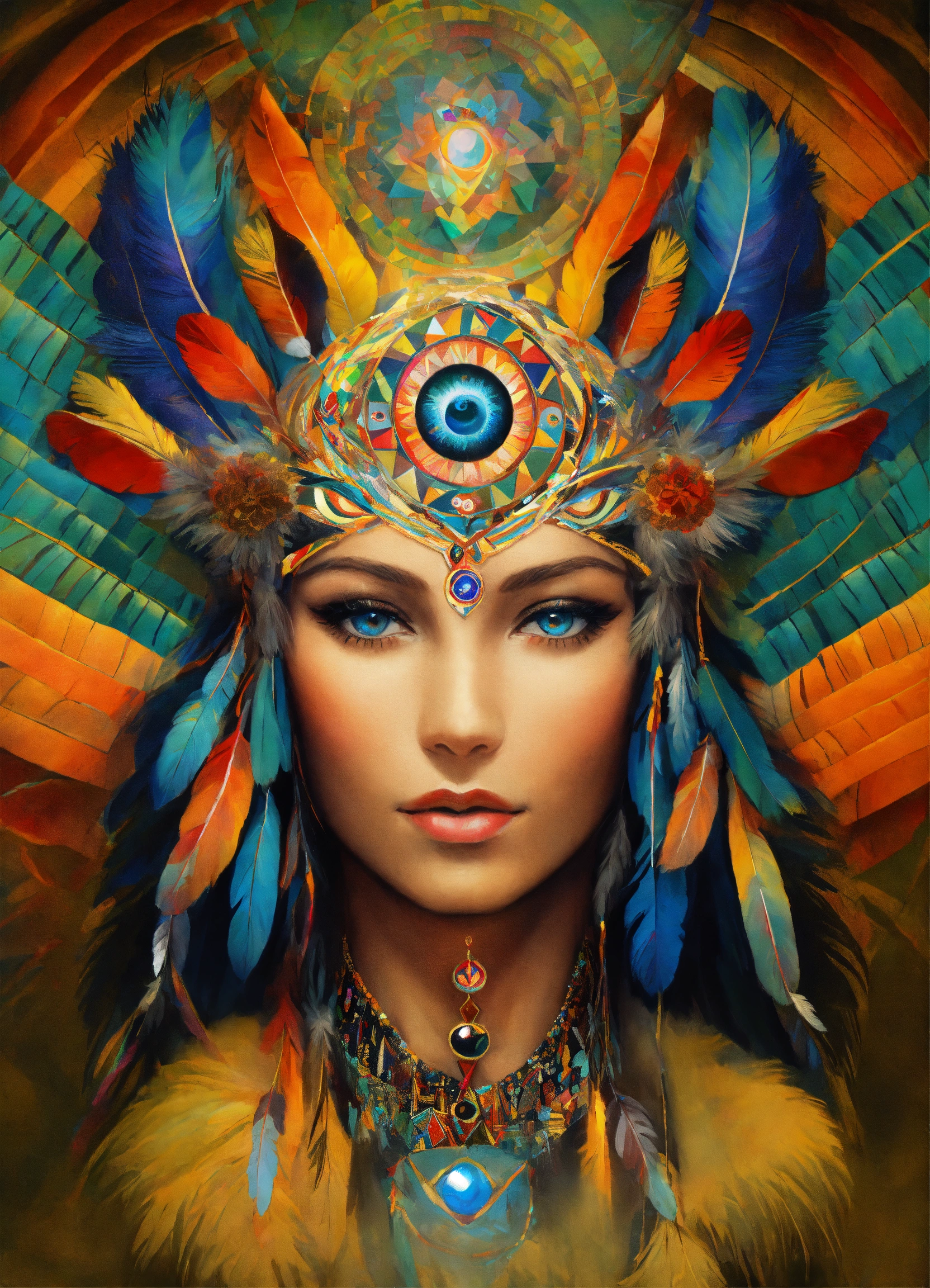 Lexica - Magic, third eye, avatar, portrait, face in symmetry, holy ...