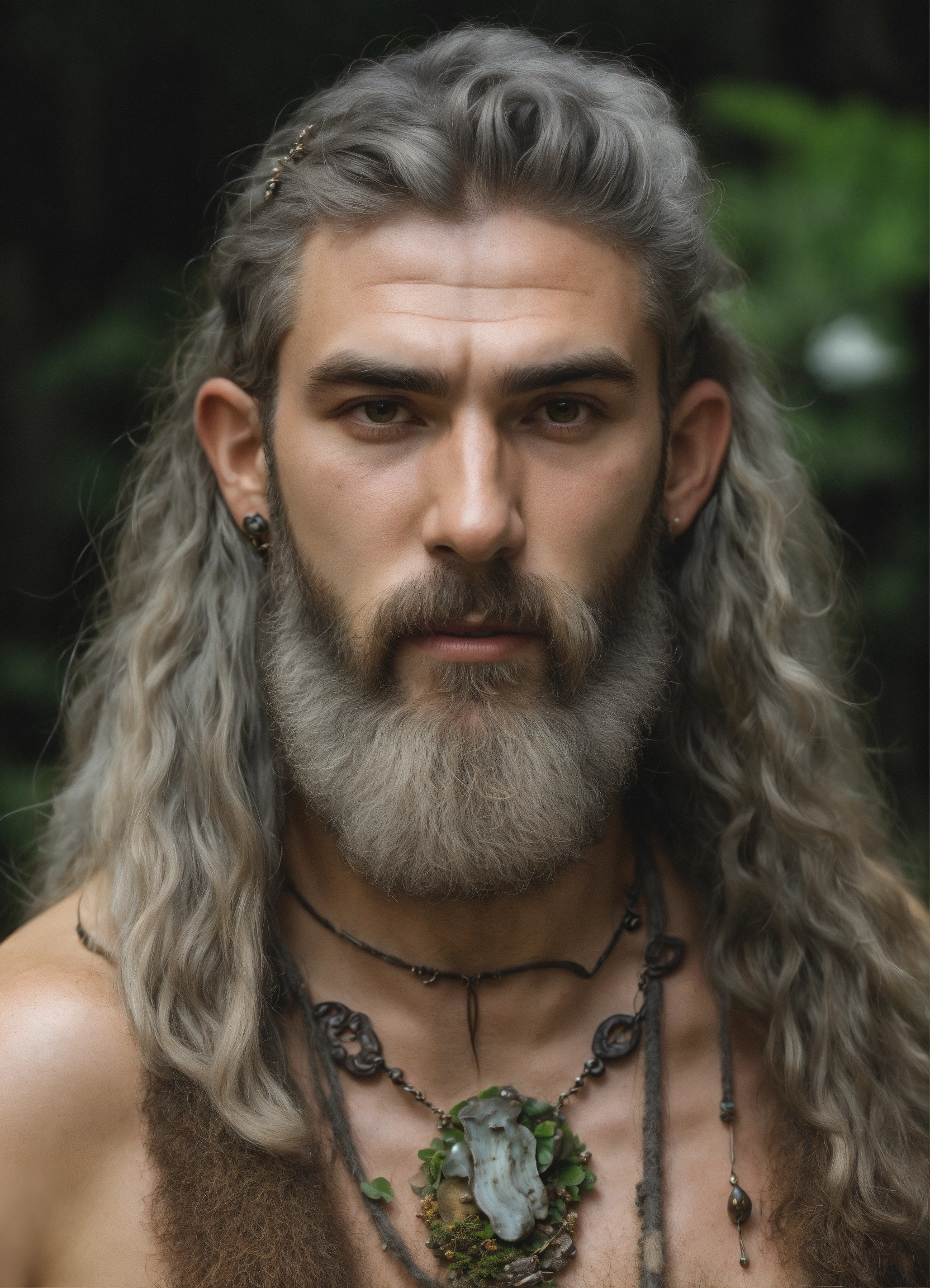 Lexica - Photo realistic face shot, long face, skinny druid, gaunt and ...