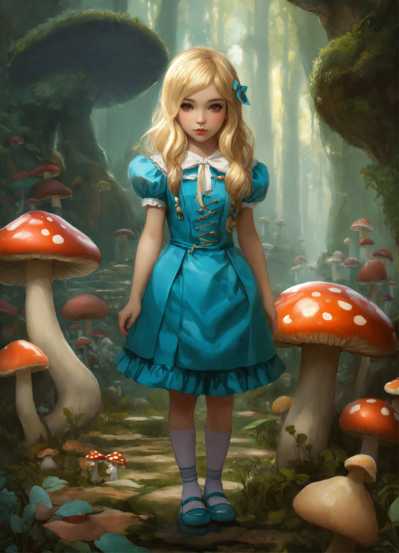 Lexica - Portrait and shot full body of a cute chibi alice in ...