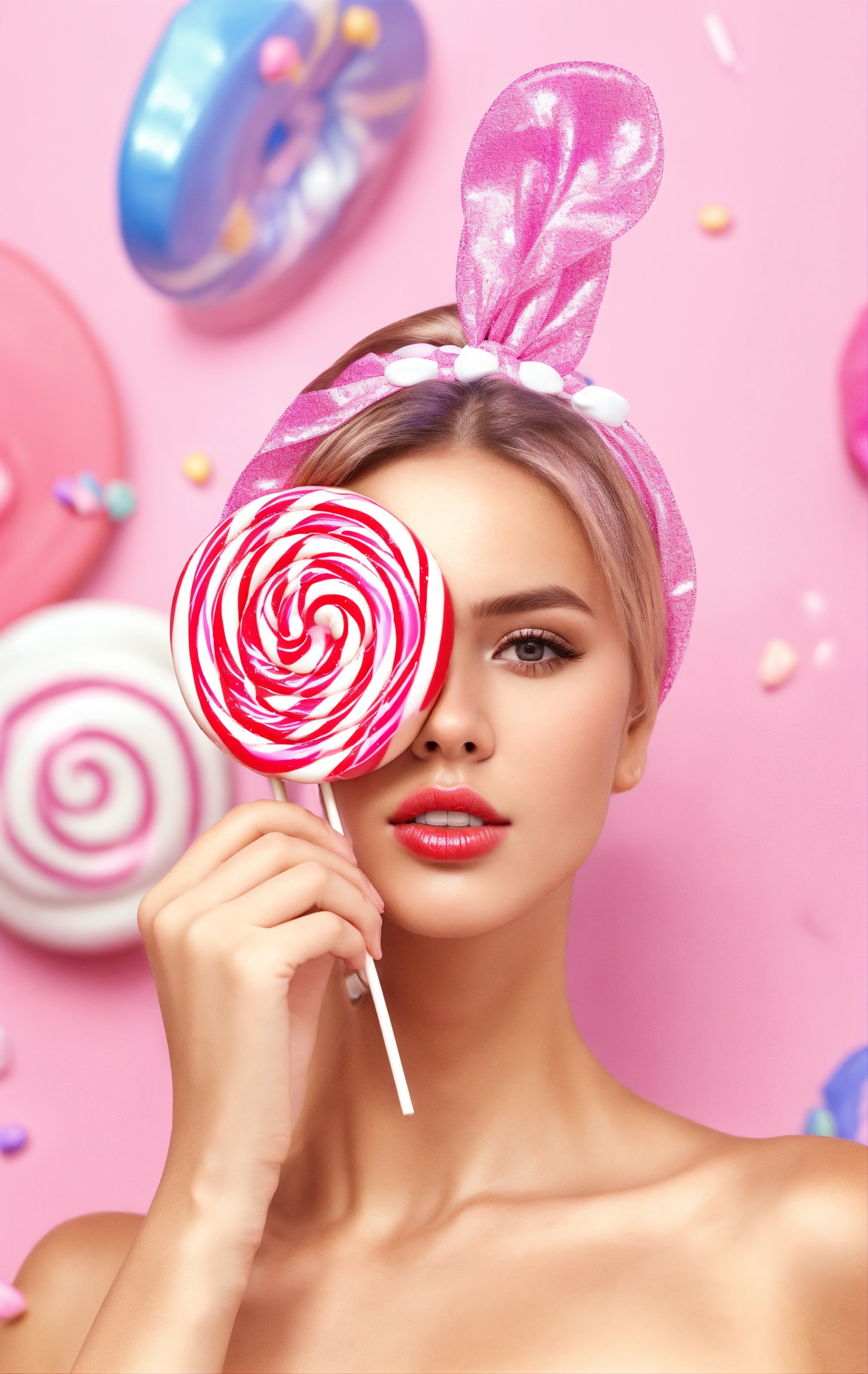 Lexica - A model girl with candy, ultra definition , iper detailed ...