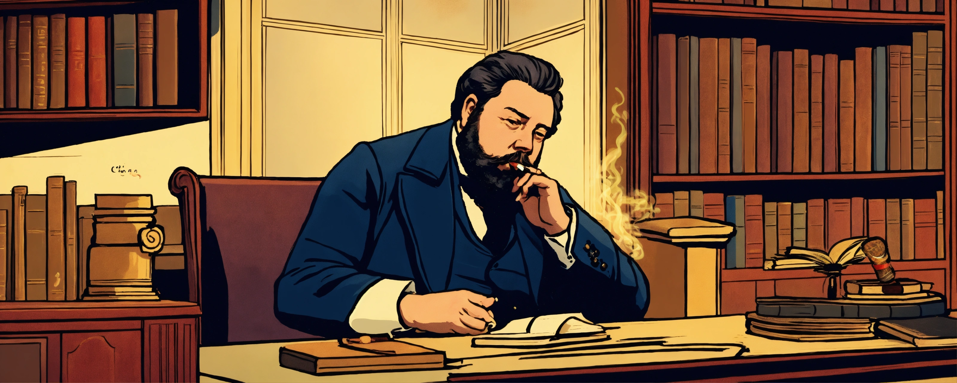 Lexica - Charles Spurgeon, ink illustration style. He's depicted ...