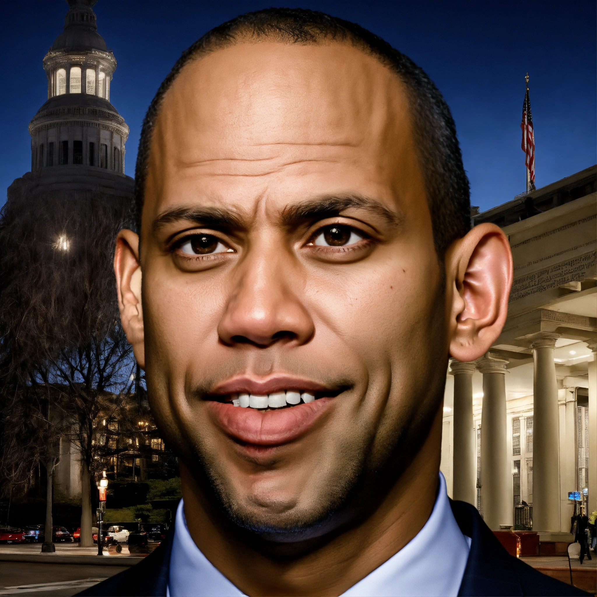 Lexica - SENATOR HAKEEM JEFFRIES LIGHT SILVERY EYES, ANGRY, MAD YELLING ...