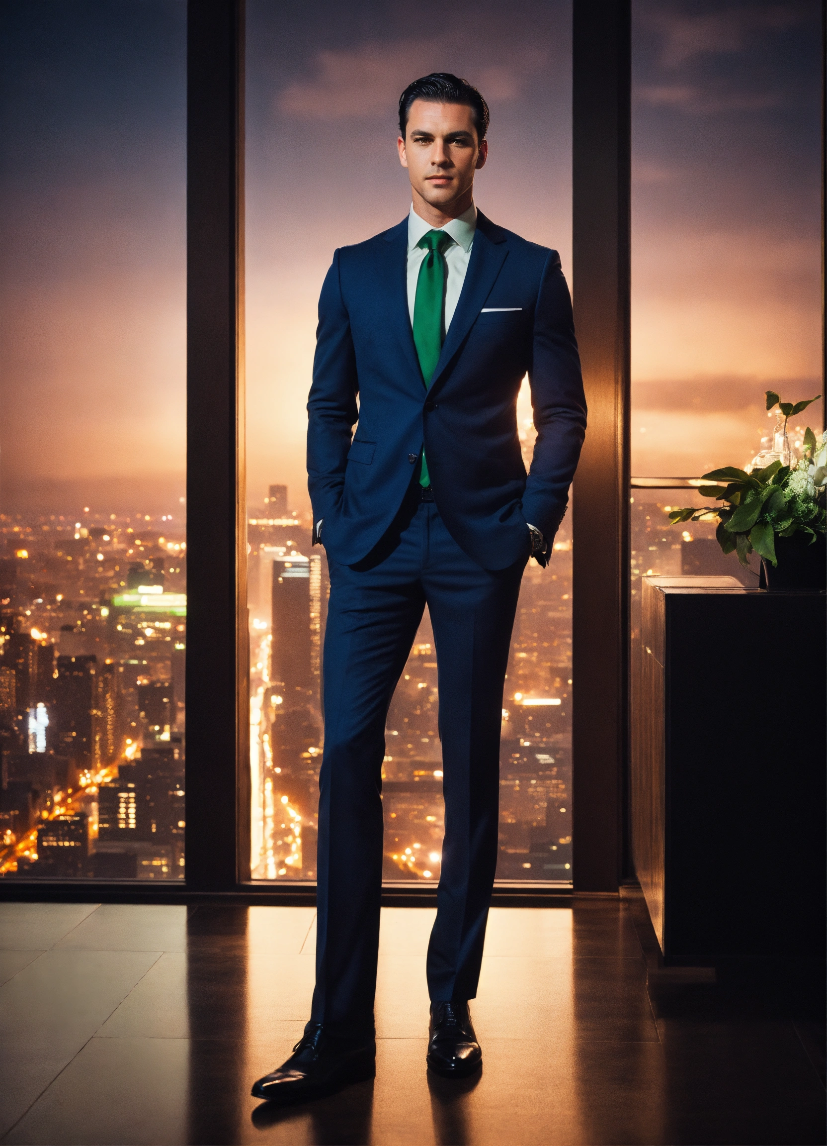 Lexica - A handsome brutal broad-shouldered man with dark hair slicked ...