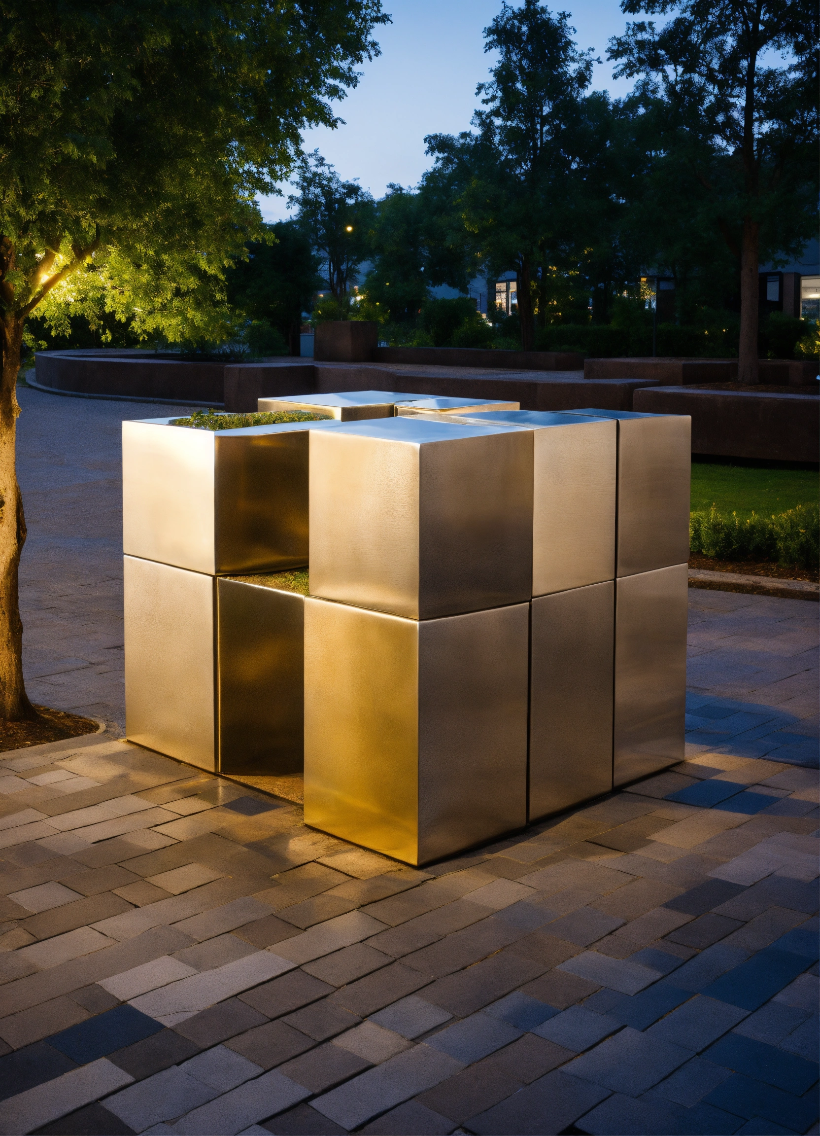 Lexica - Square blocks made from stainless steel join together to form ...