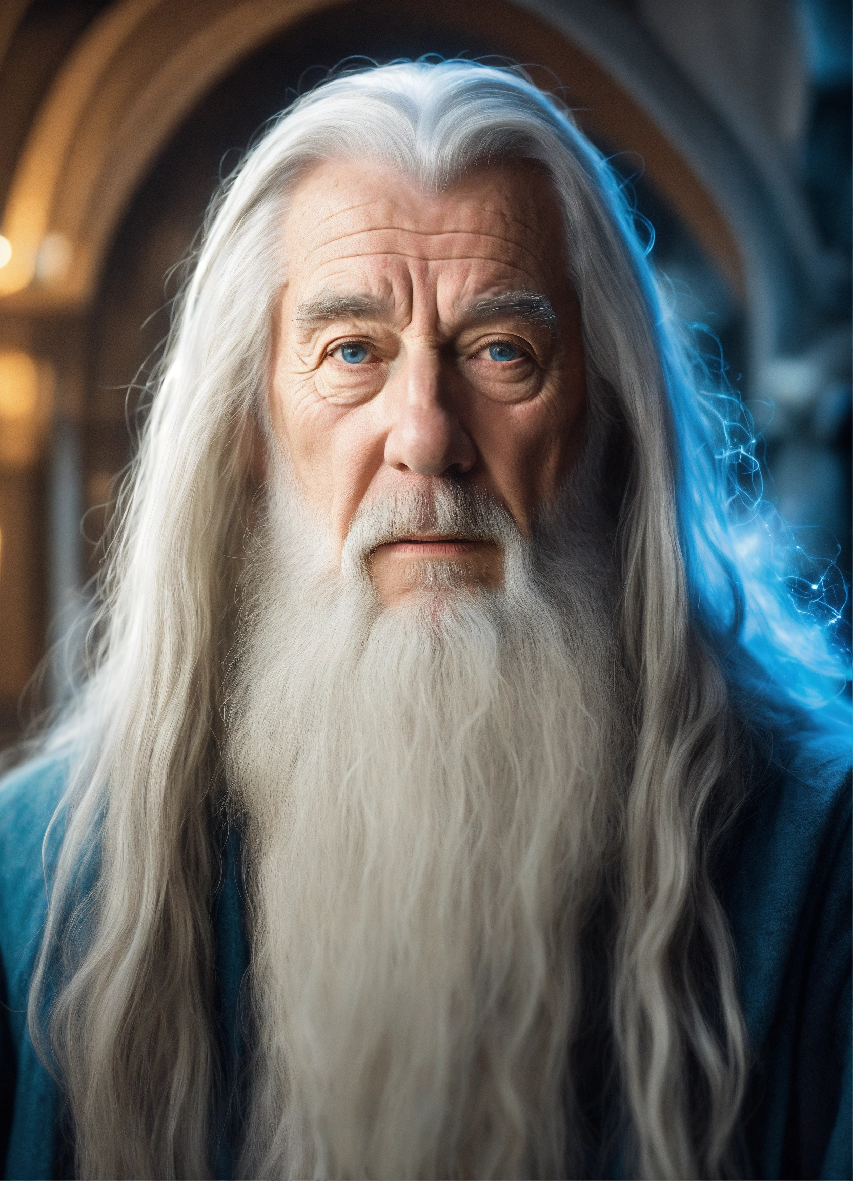 Lexica - An old white man, from the shire, with white hair and bright ...
