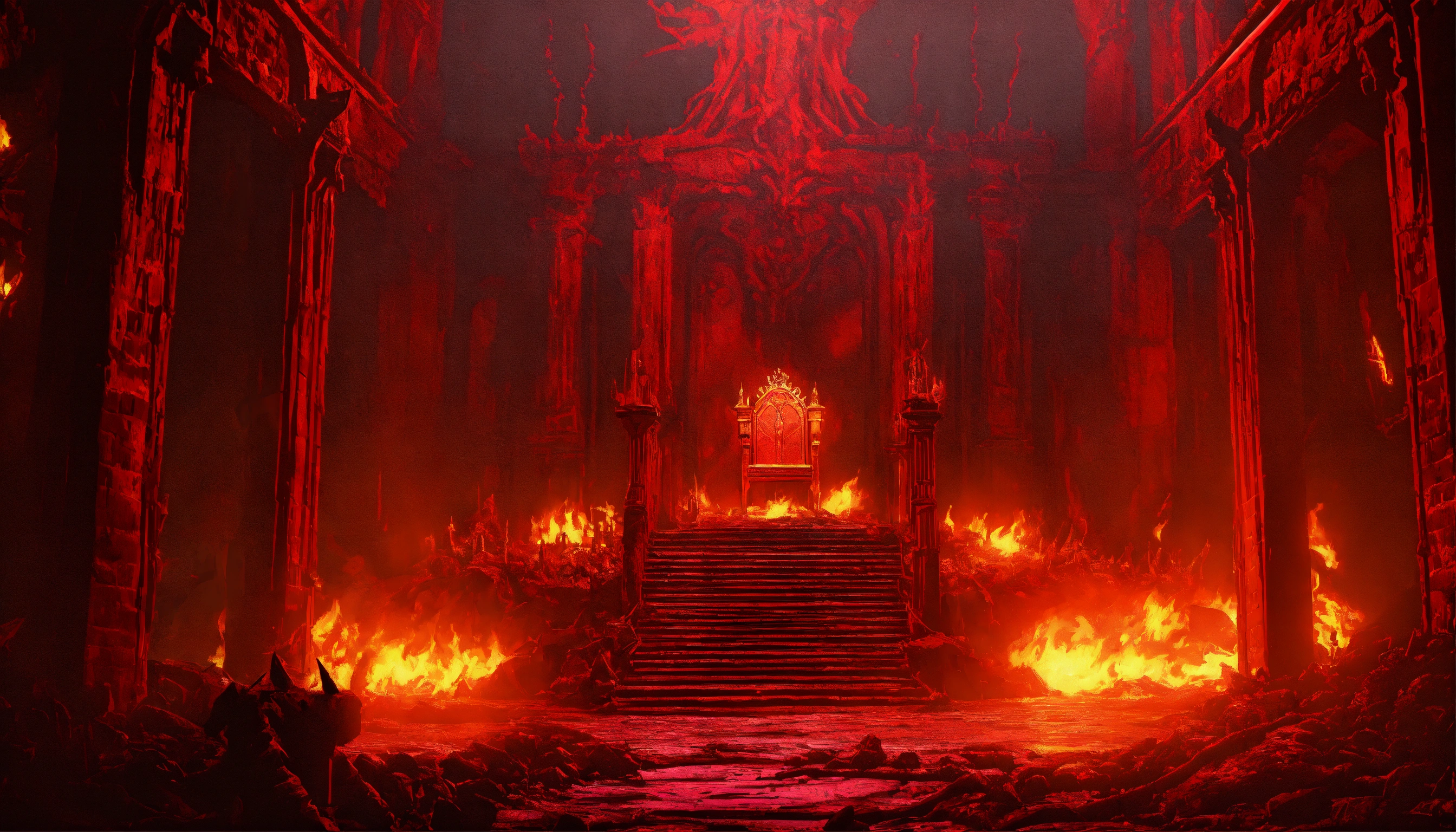 Lexica - Pit fiend throne room in hell, digital art