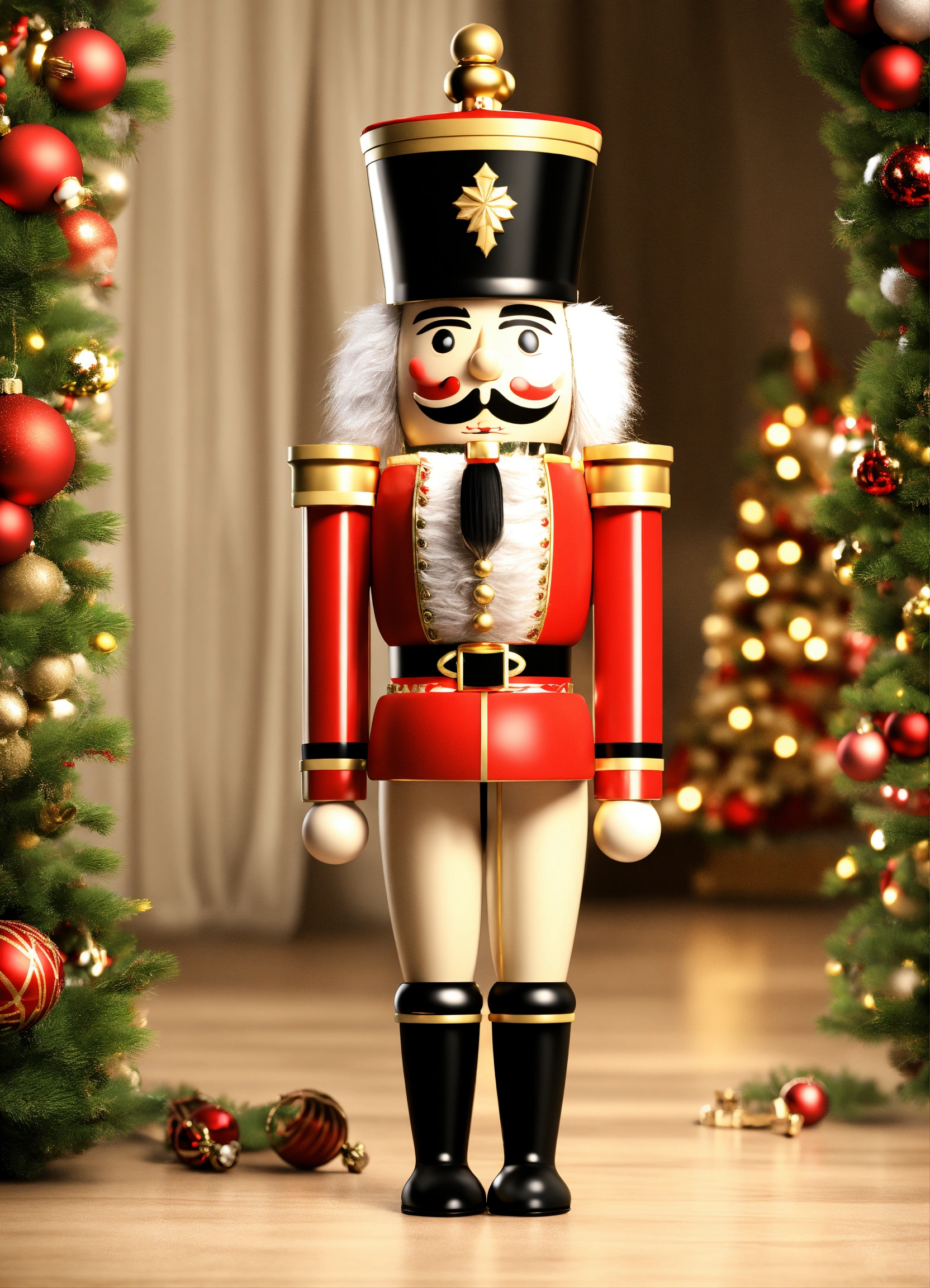 Lexica - Christmas nutcracker, full body front, 3d rendering