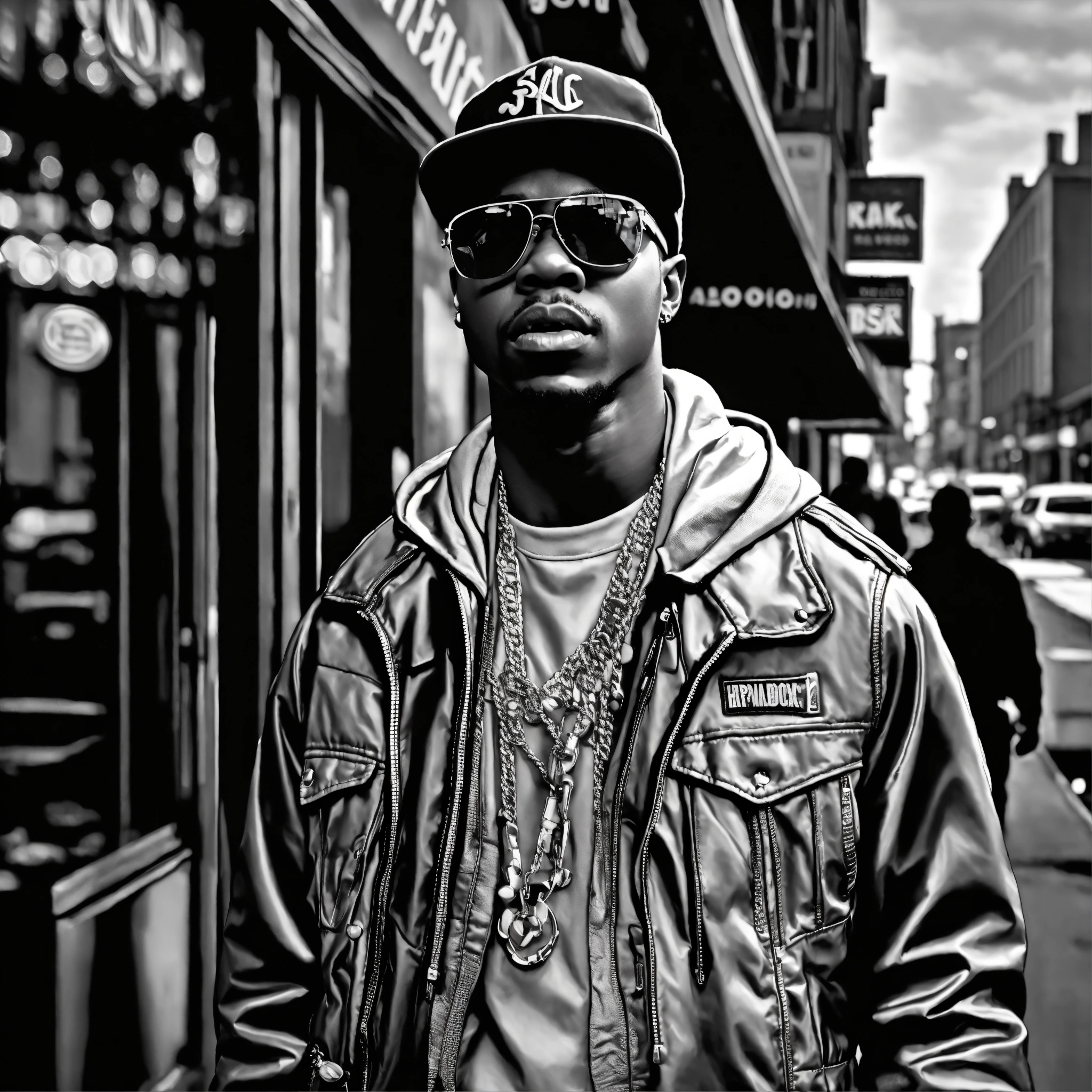 Lexica - Pop art, hyperrealist portrait of black rapper "Papoose ...