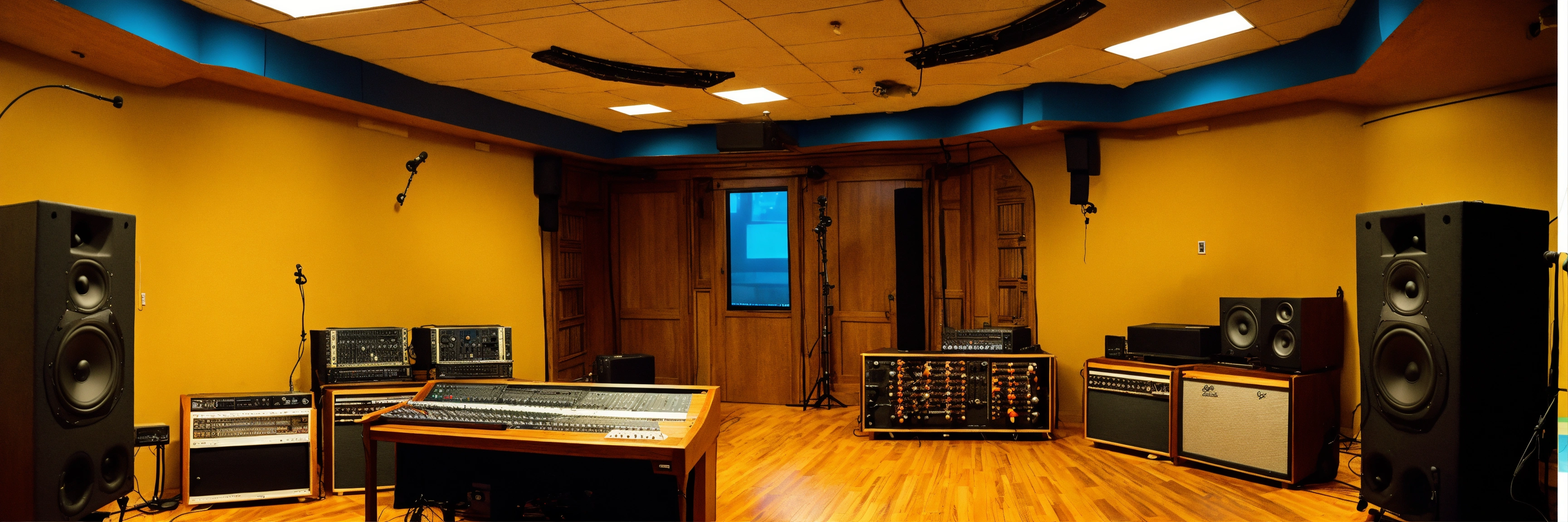 Lexica - Show 4 different angles of exactly the same environment. A 70s ...