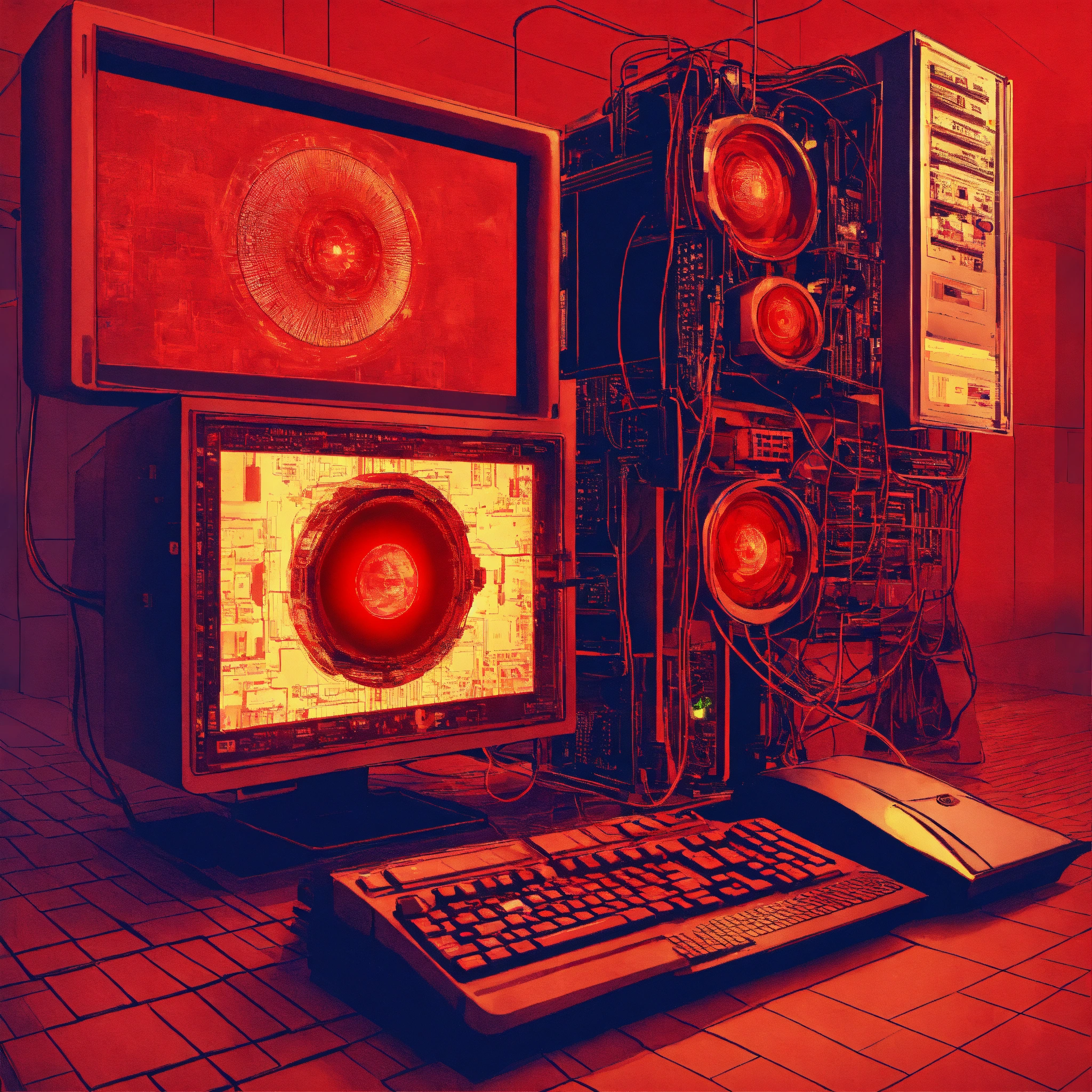 Lexica - A crazy computer with red eyes