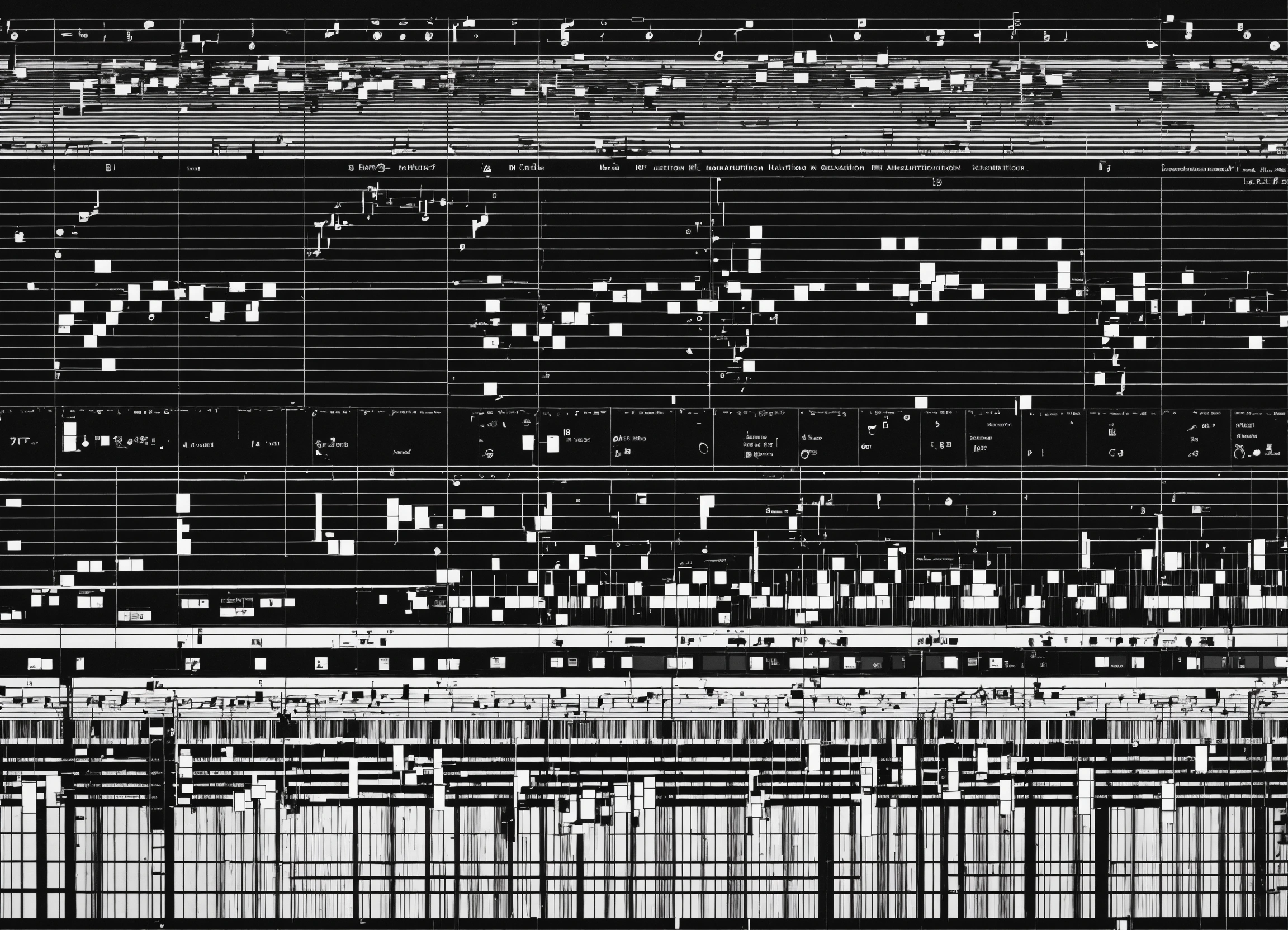 Lexica - Experimental music notation, black and white