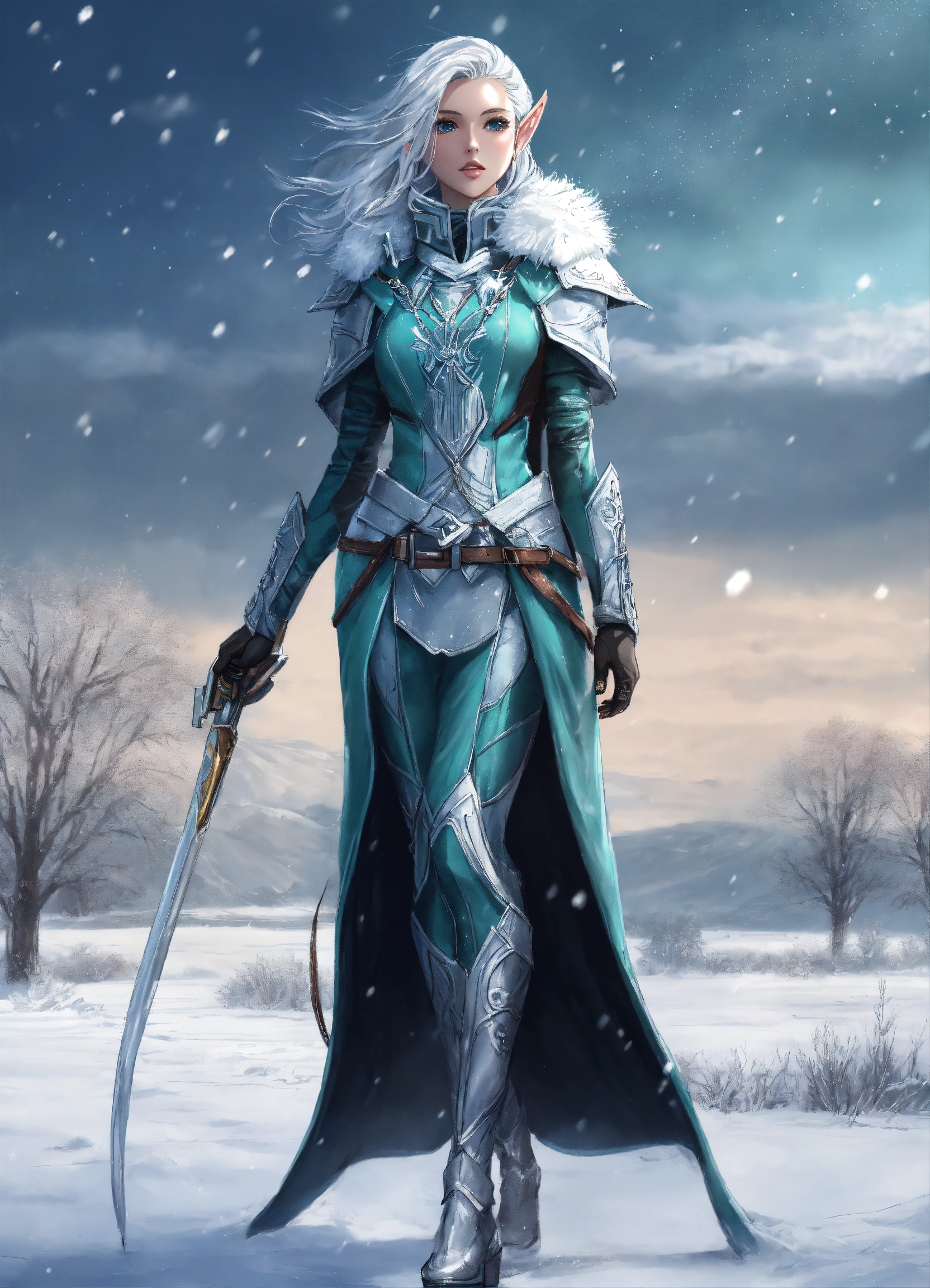 Lexica - Full body drawing of a sci fi high elf, royalty, futuristic ...