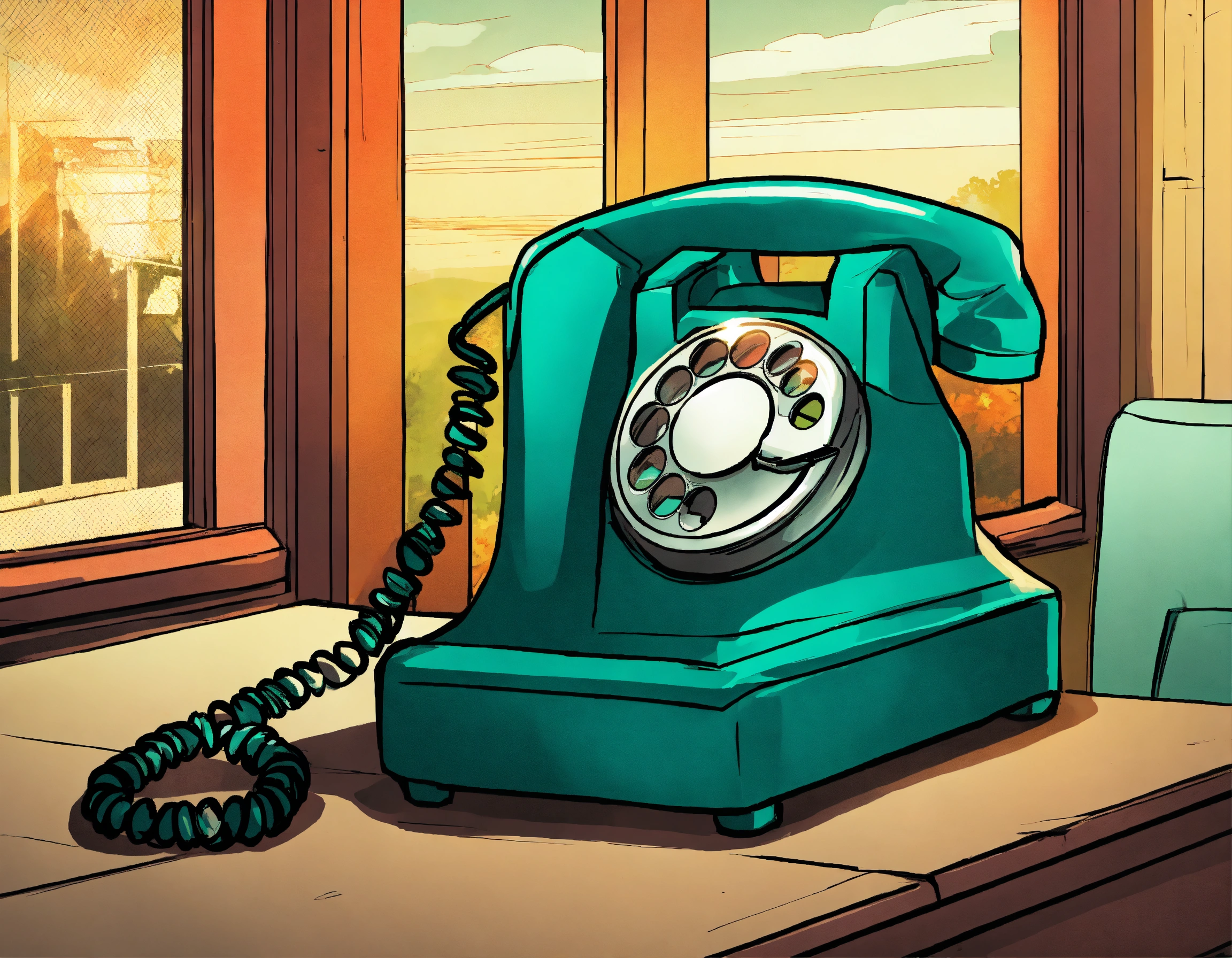 Lexica - Phone is ringing. comic style