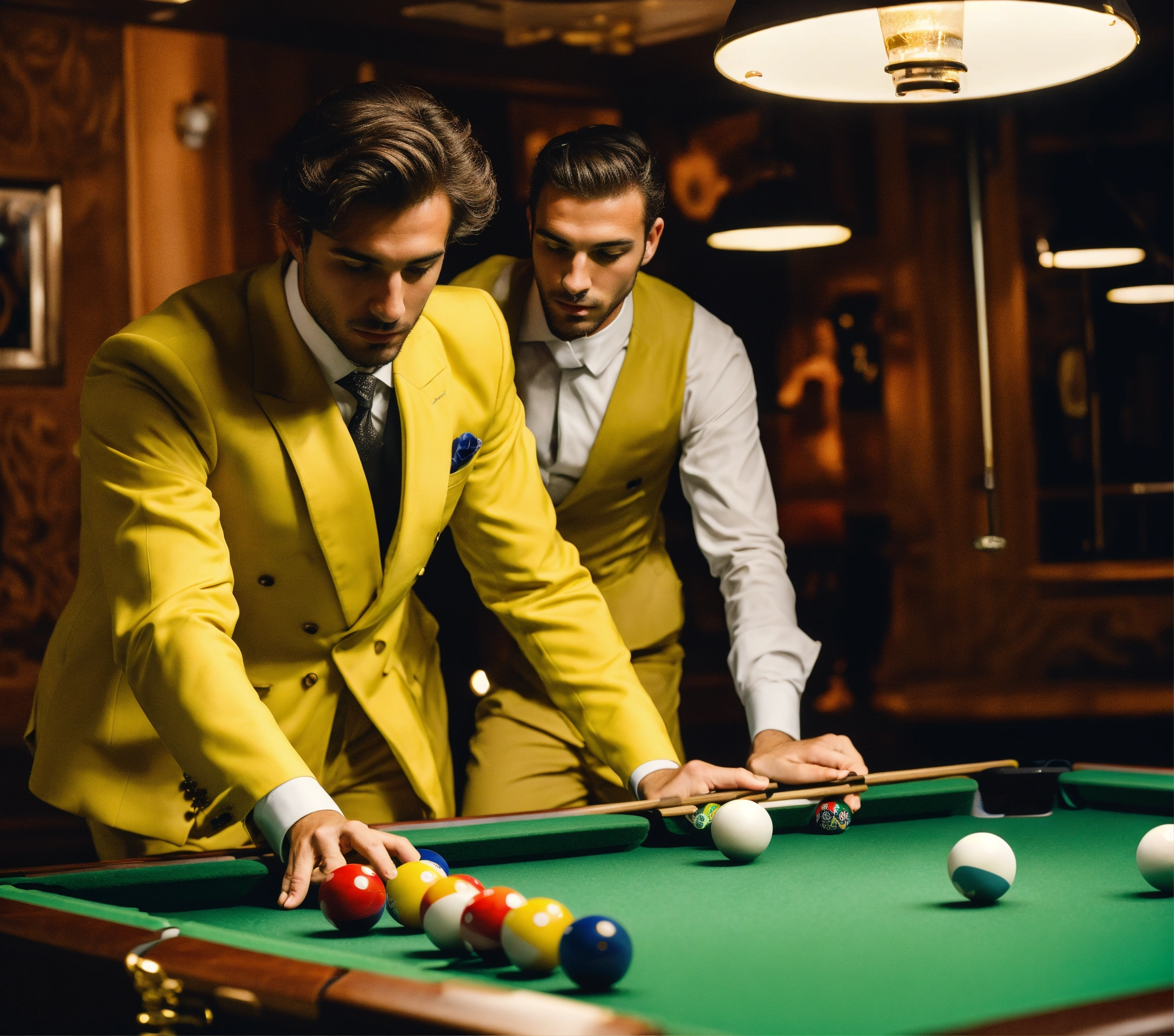 Lexica - Two young Italian male sportsmen in pale yellow double ...