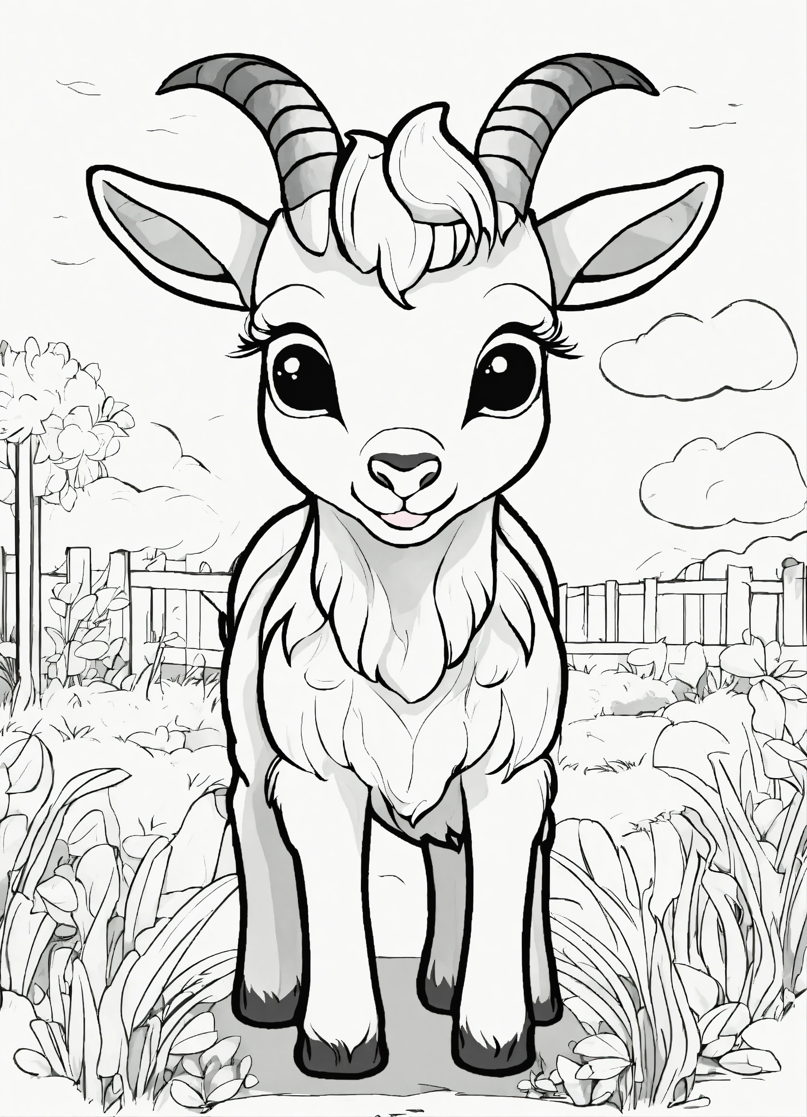 Lexica - Generate a cute Goat OF THE FARM illustration, resolution ...