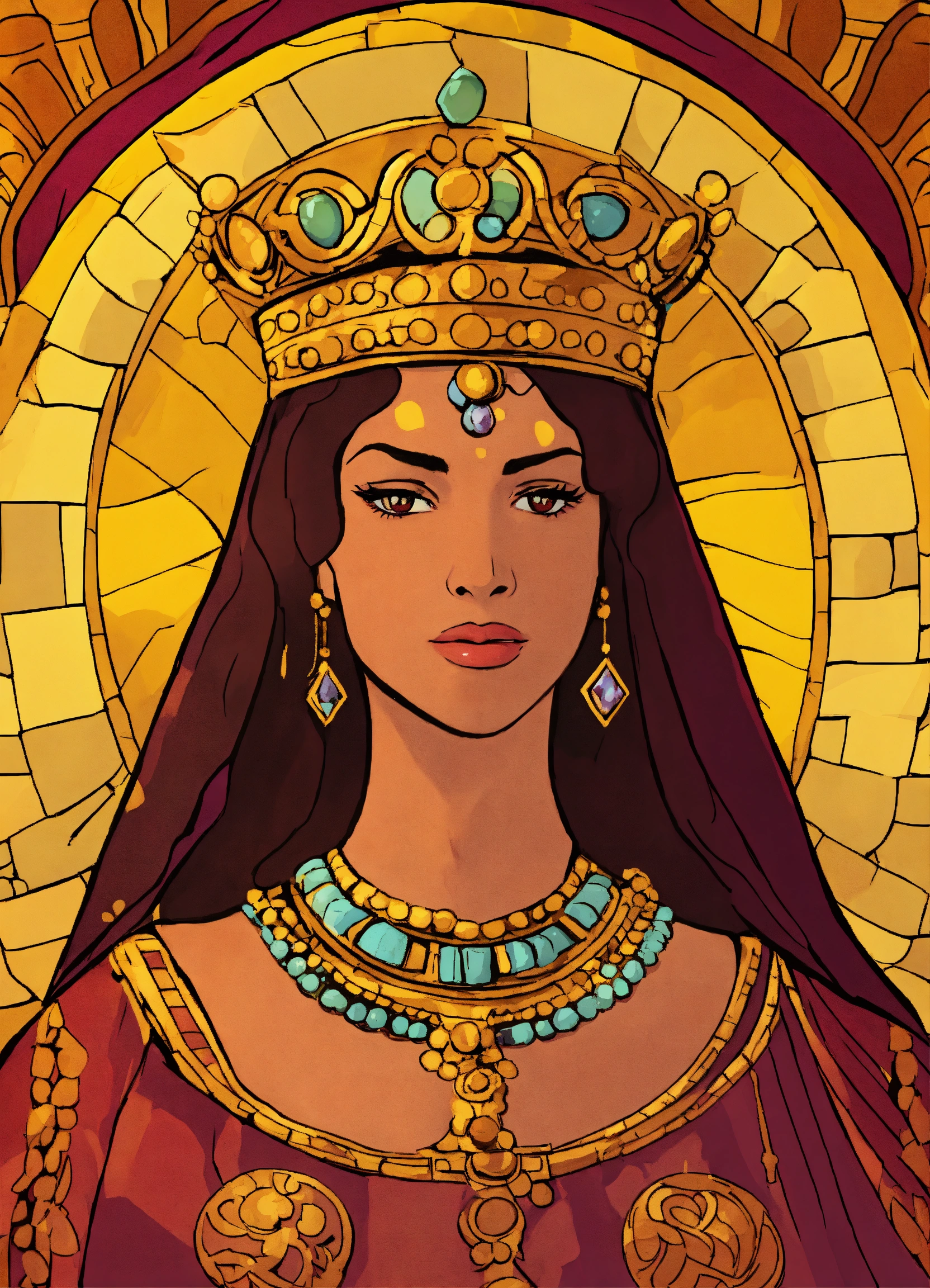 Lexica - Queen jezebel from the bible, 2d cartoon, face close up