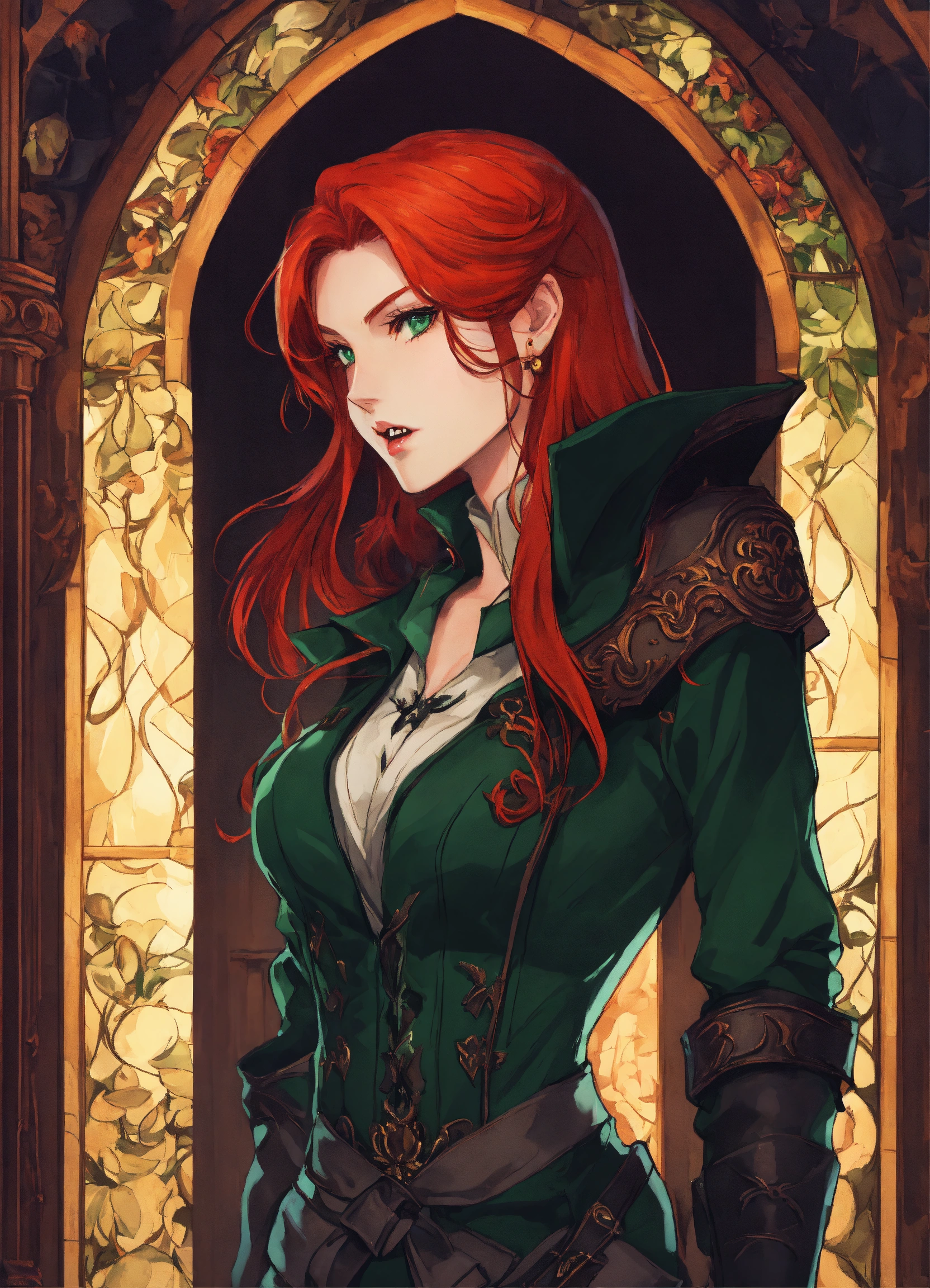Lexica - Beautiful redhead woman in the style of anime castlevania ...