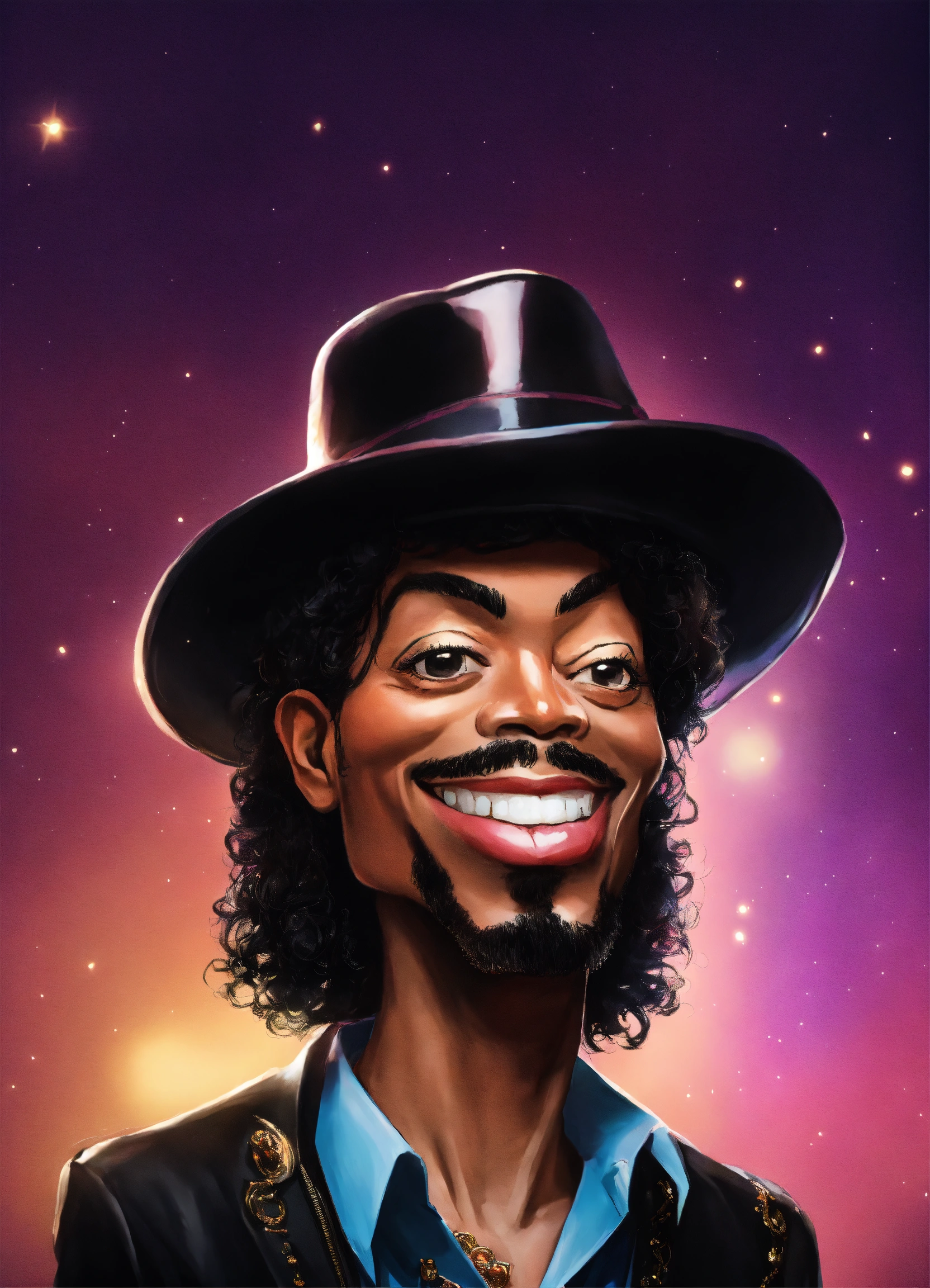 Lexica - A man with a Michael Jackson style caricature