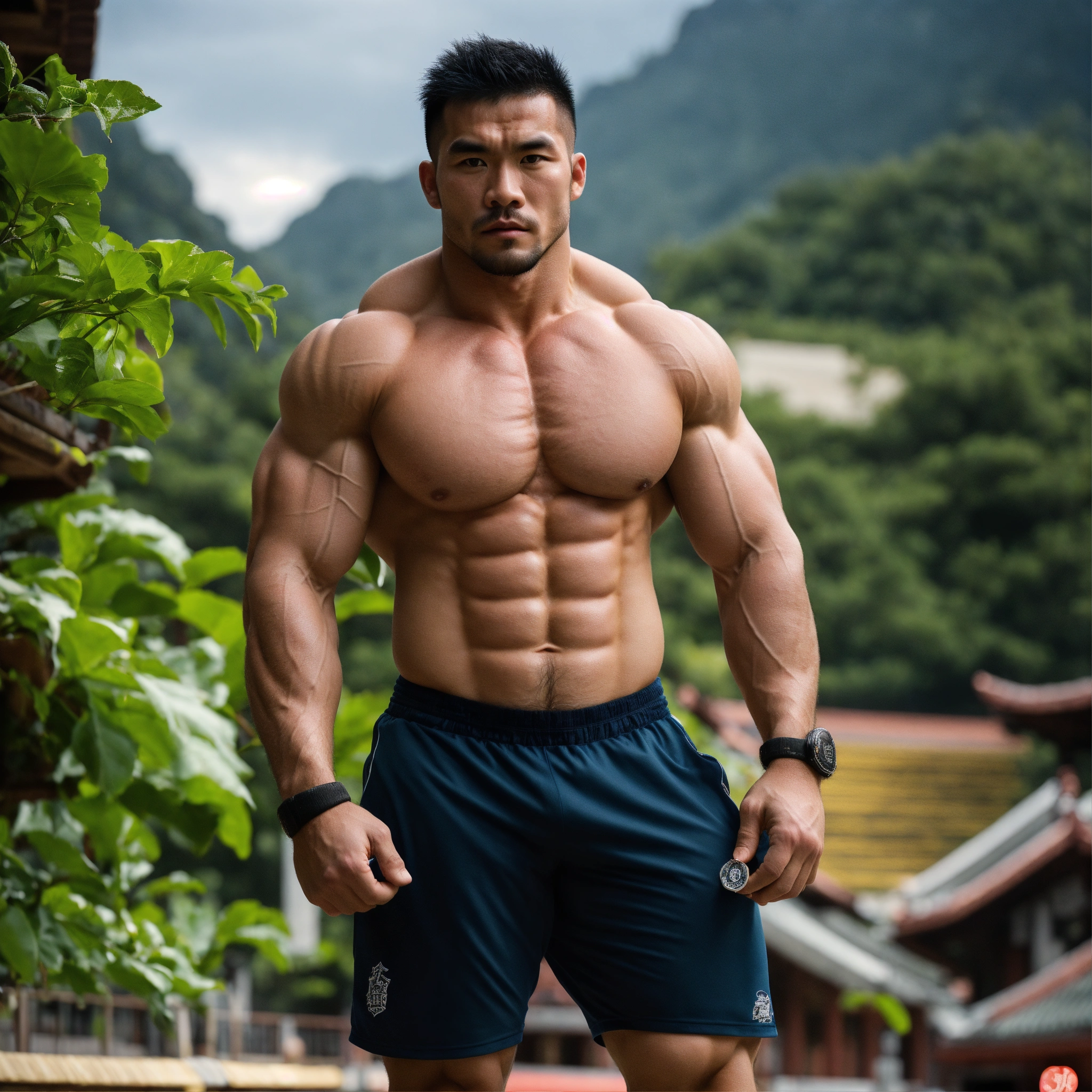 Lexica - 30-year-old hairy man with big muscles, Kuai Liang, big ...