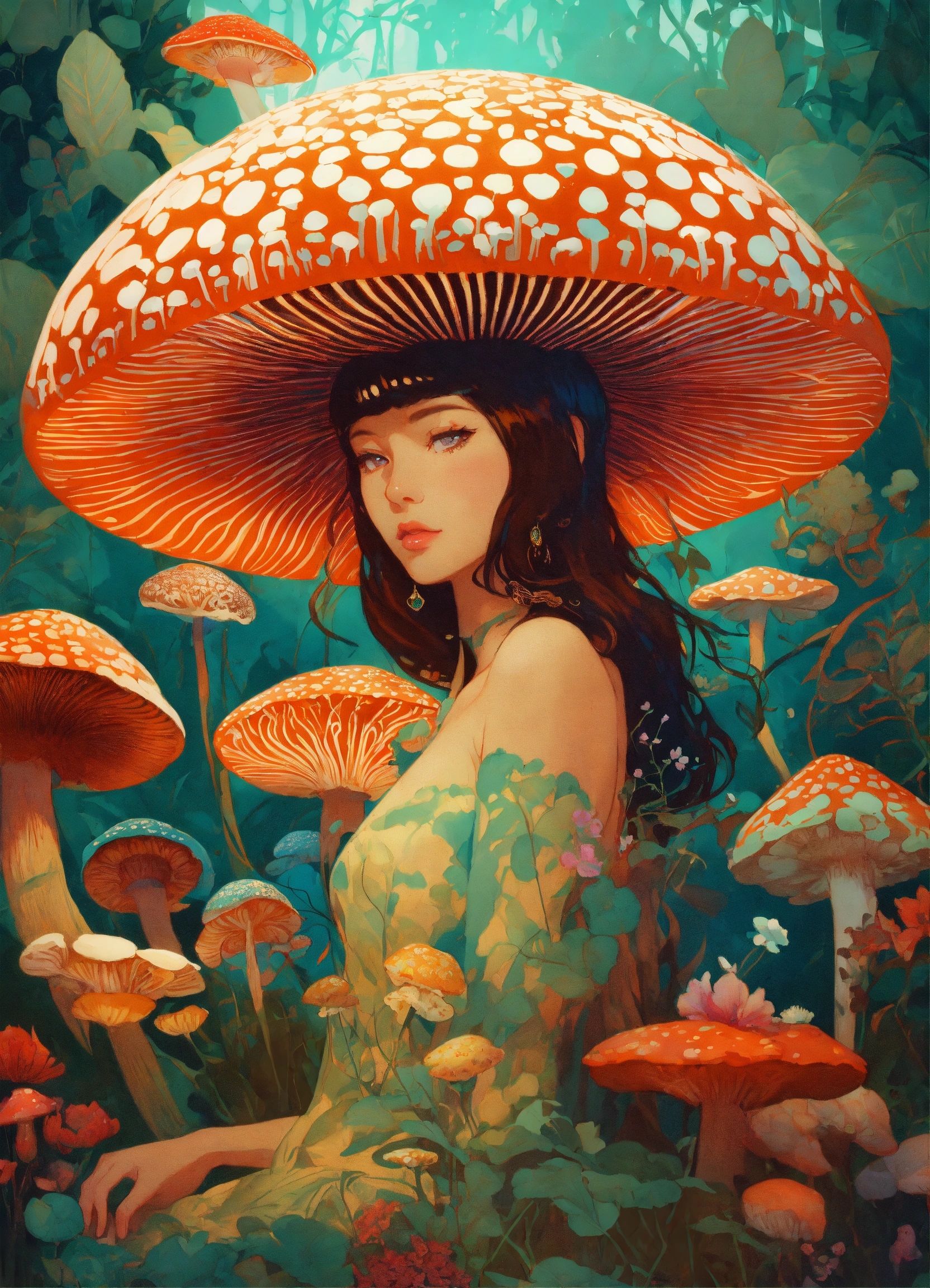 Lexica - Paper craft style mushrooms and flowers ernst haeckel maria ...