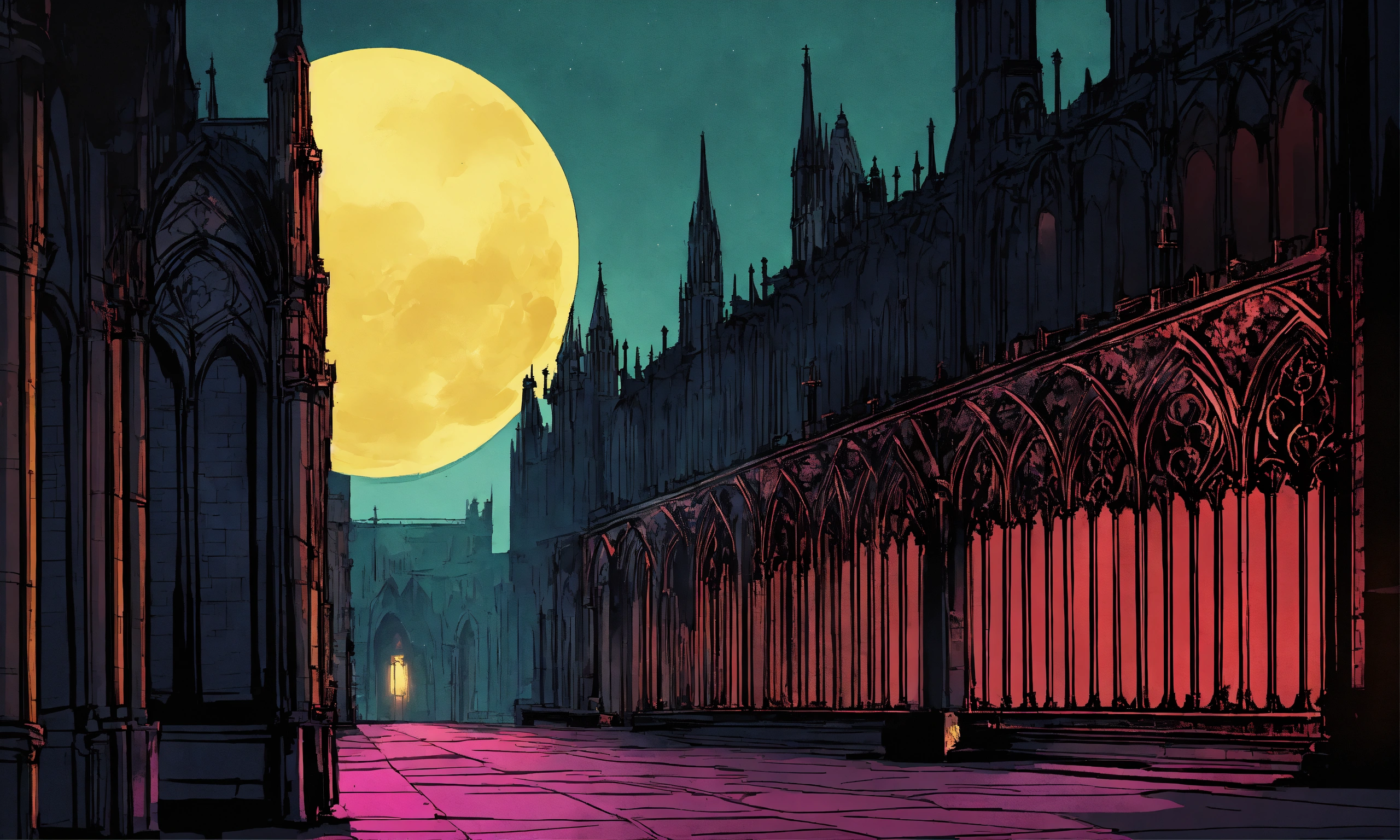 Lexica - Gothic underworld at night. comic