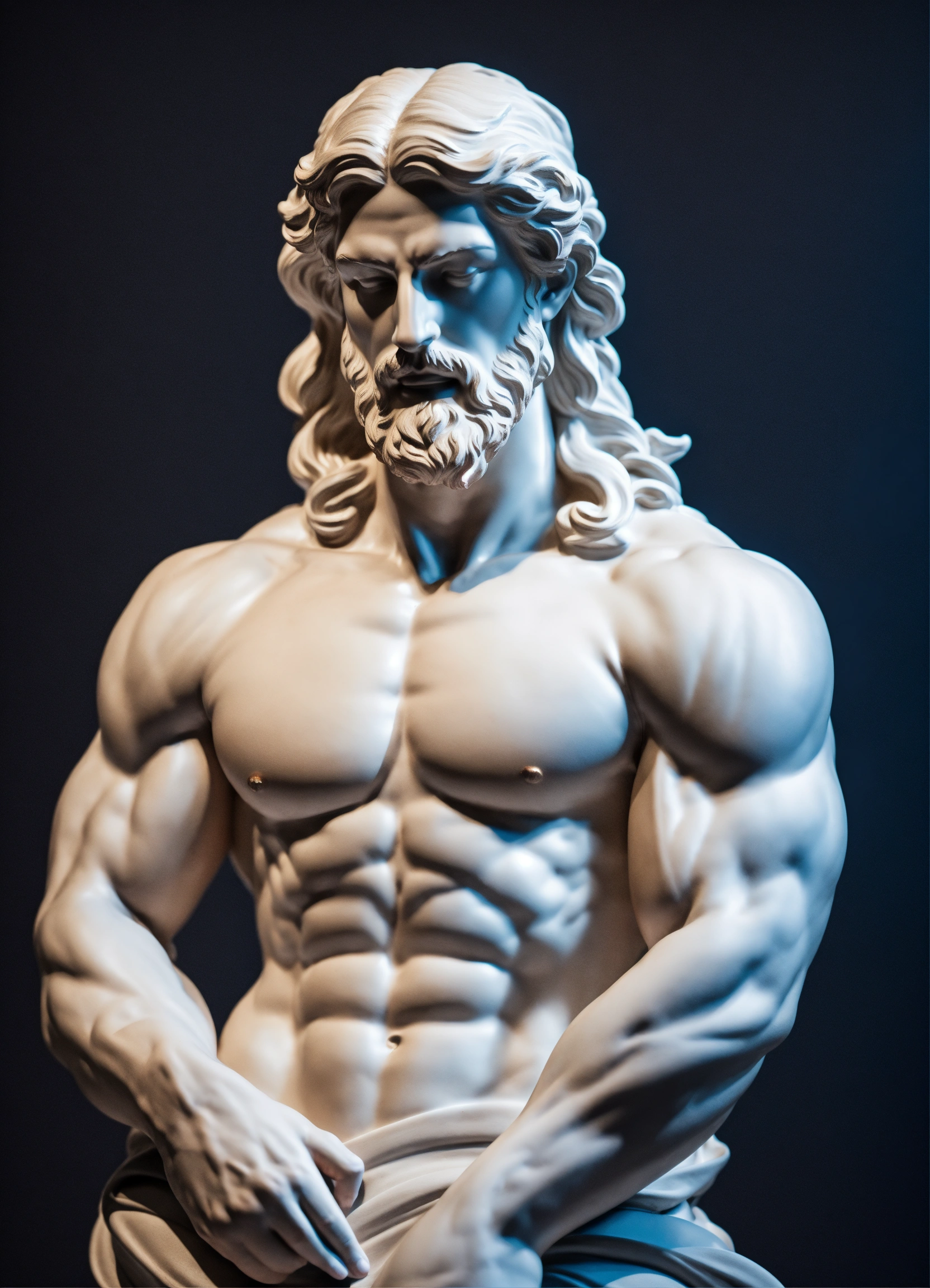 Lexica - Simple muscular greek god statue with middelparting hair with ...