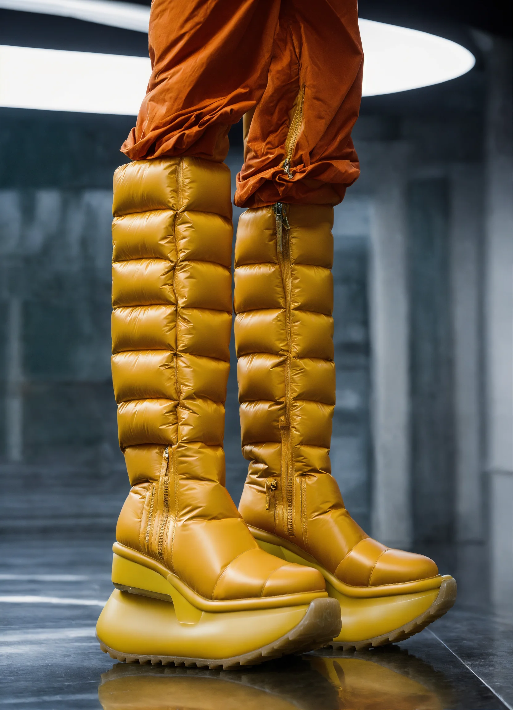 Lexica - Inflatable cubic platform puffer boots Rick Owens
