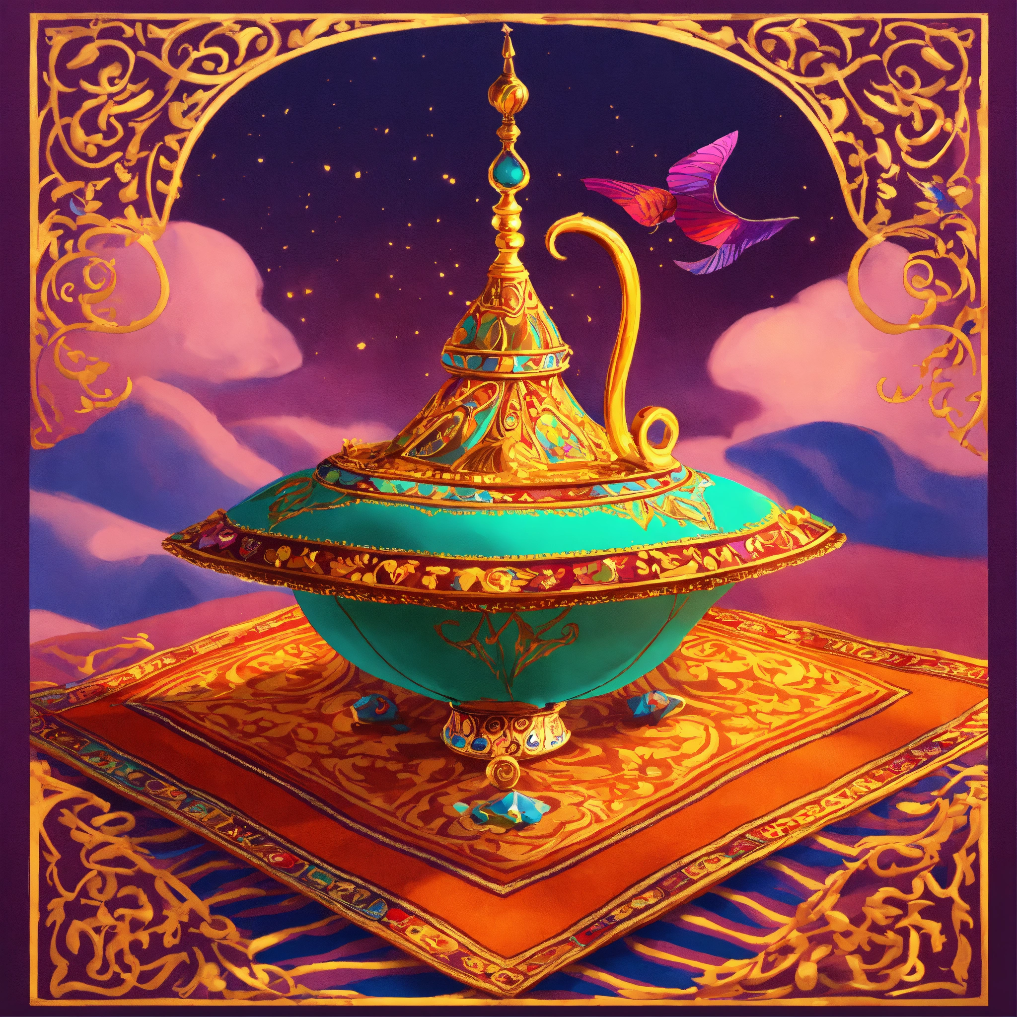 Lexica - Flying carpet, isolate object, from the movie Aladdin and the ...