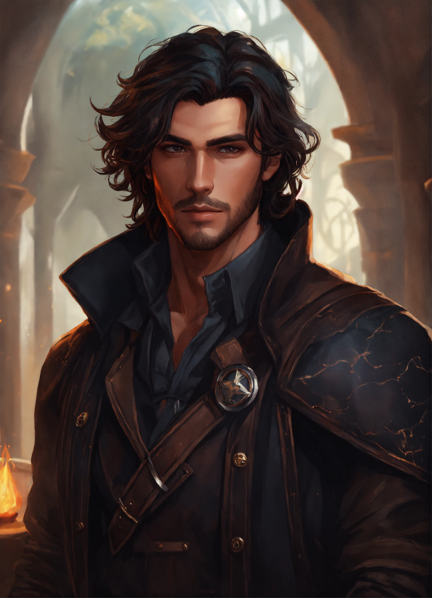 Lexica - A handsome rogue with dark magic and medium length dark hair ...