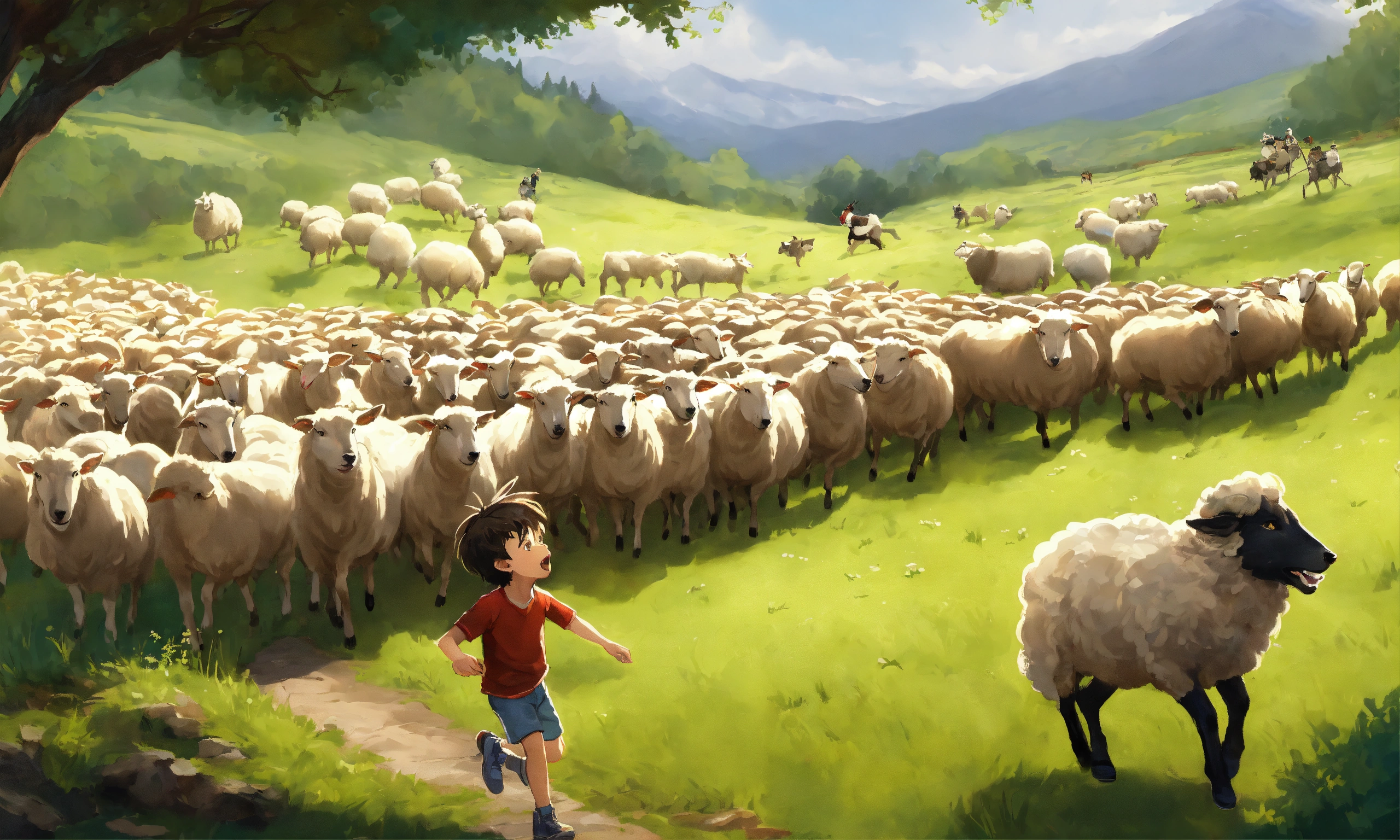 Lexica - Very high detailed 2d illustration of a boy shouting while ...