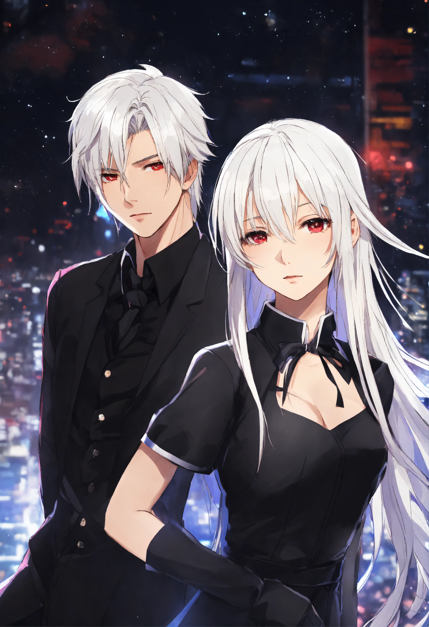 Lexica - Guy and girl 20 years old. twins. The girl has white long ...