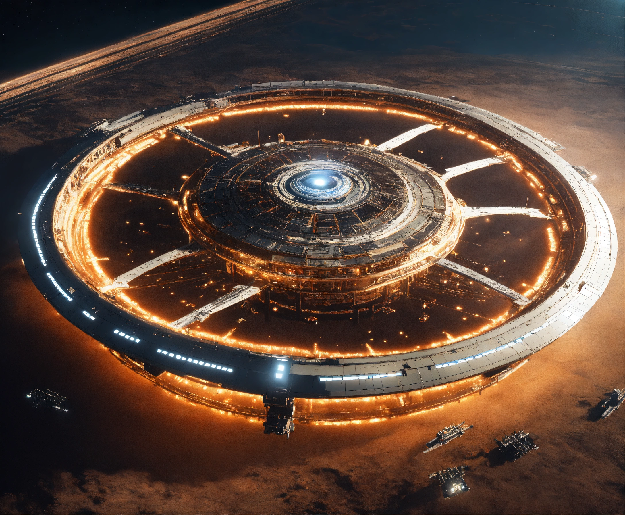 Lexica - A highly realistic photo from a distance view of a futuristic ...