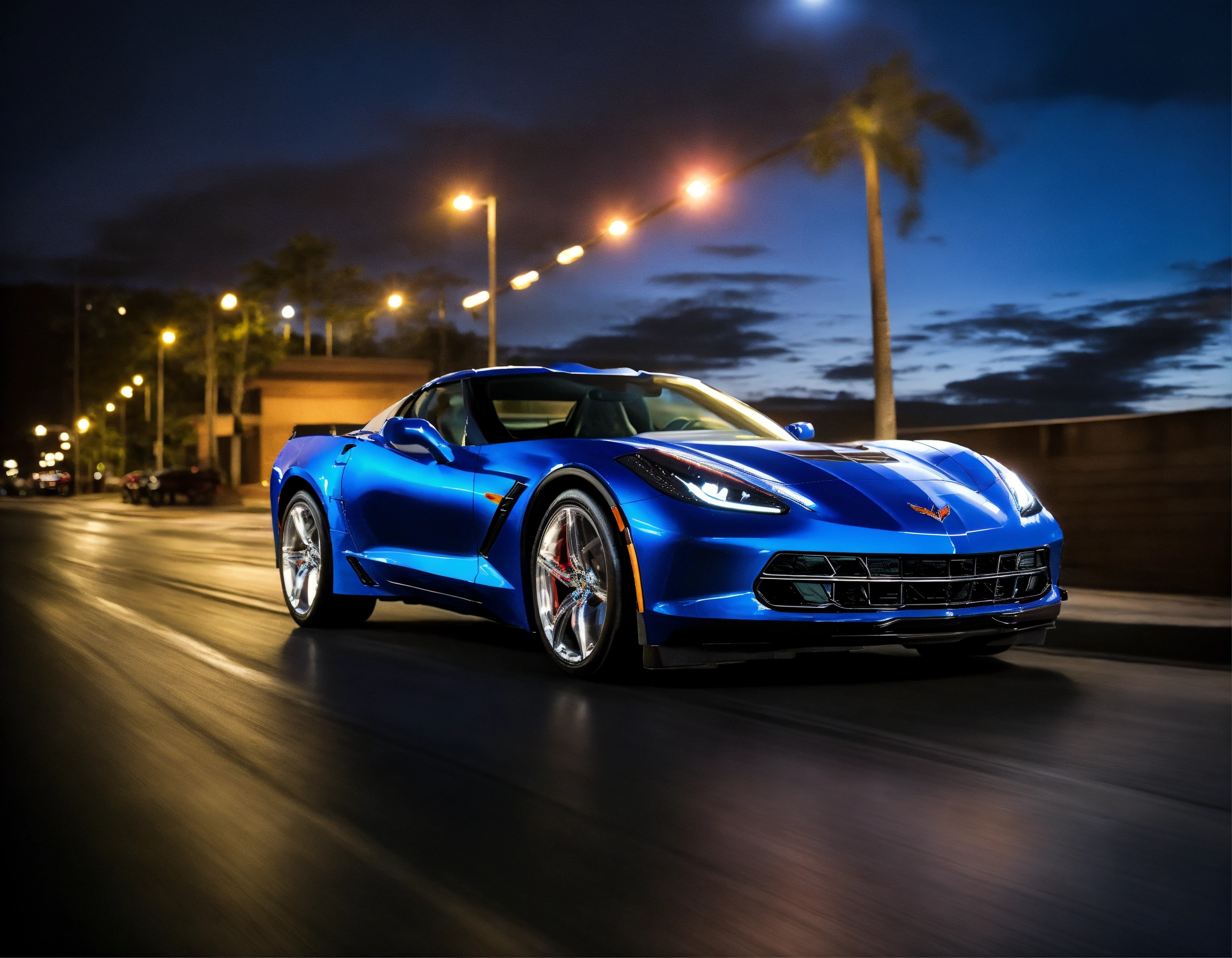 Lexica - Photorealistic color portrait of a 2022 chevy corvette against ...