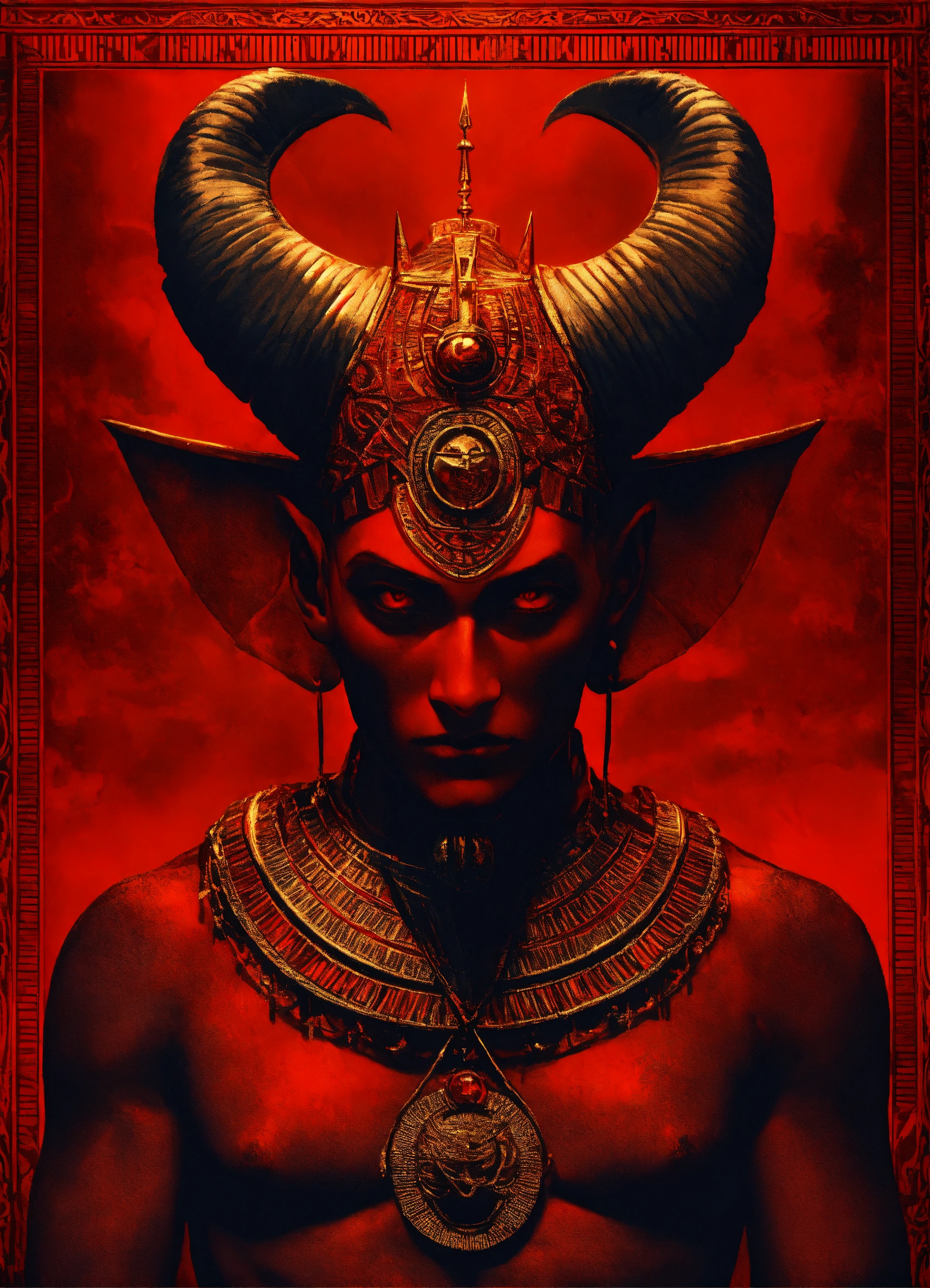 Lexica - Devil in egypt mithologhy darkness red background