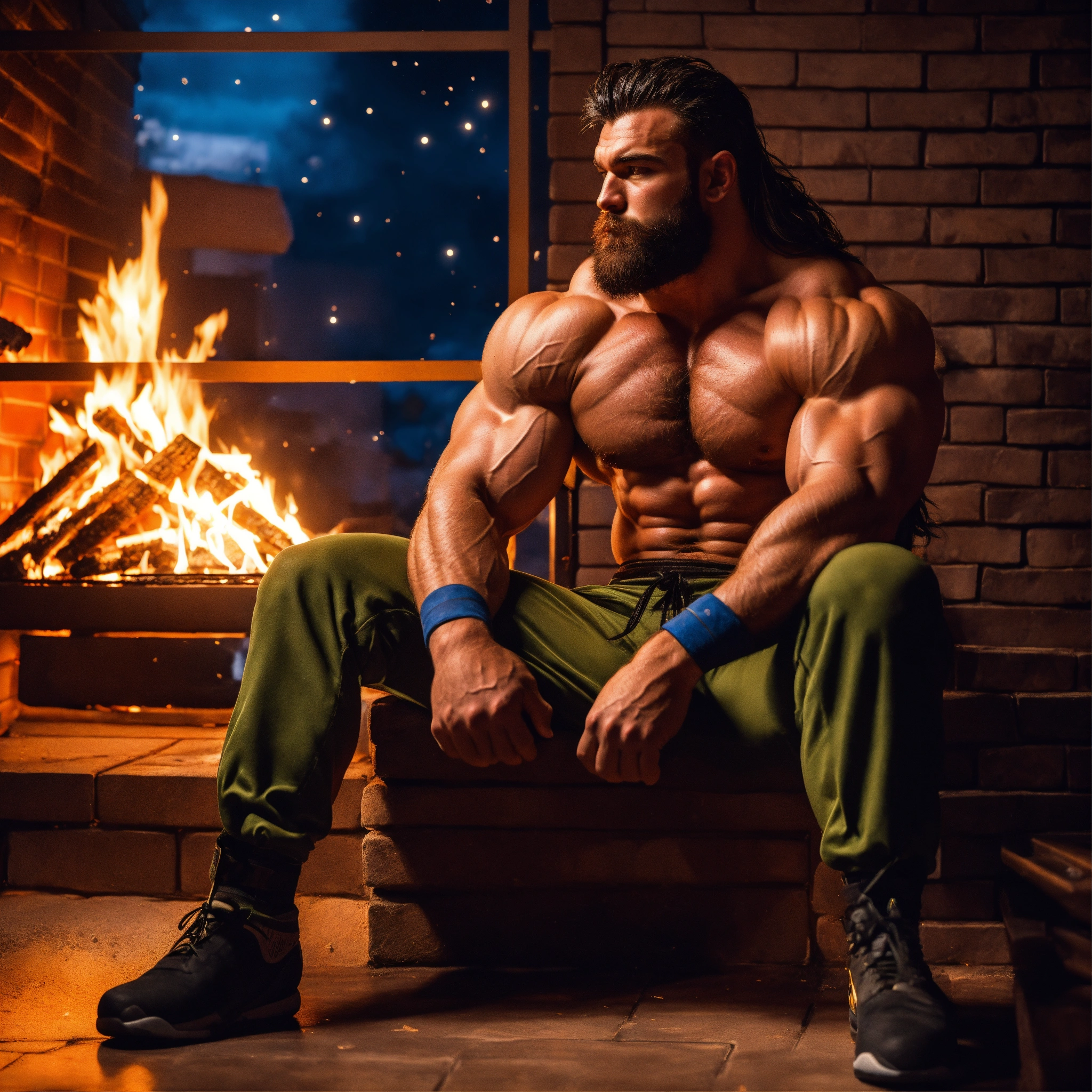 Lexica - 30-year-old hairy man with big muscles, Vega from Street ...