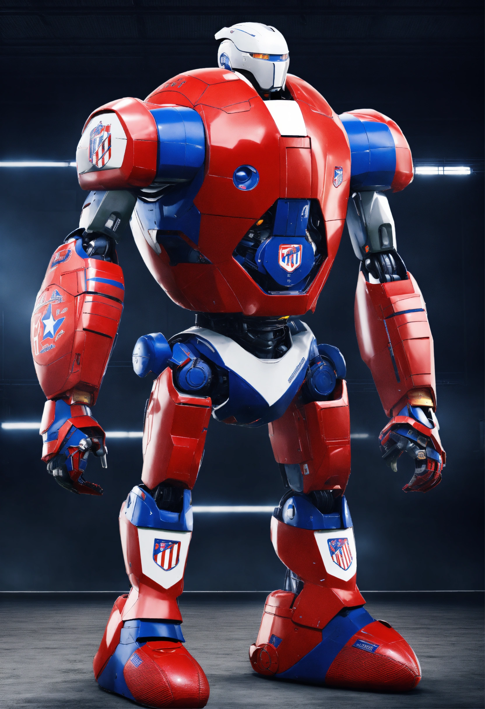 Lexica - A futuristic giant robot football player whit atletico de ...