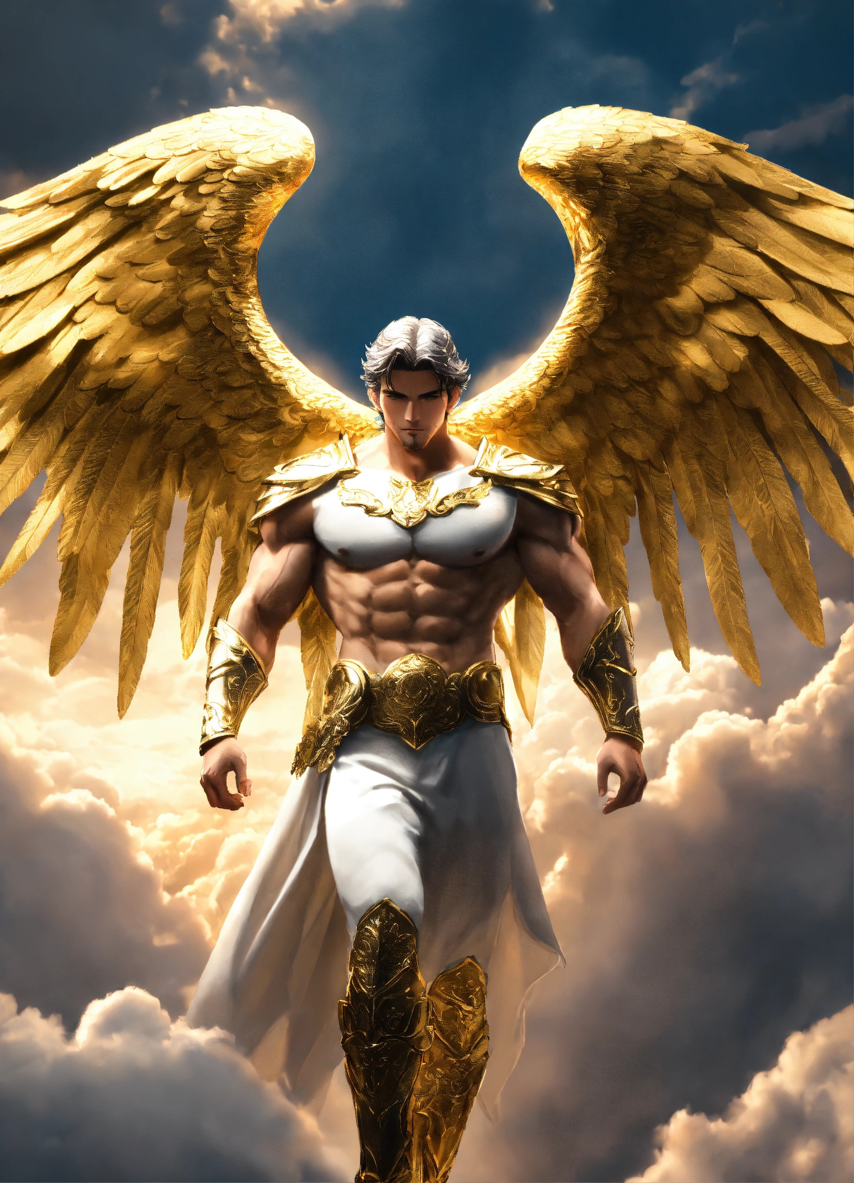 Lexica - A strong handsome white male angel god, a handsome god with ...