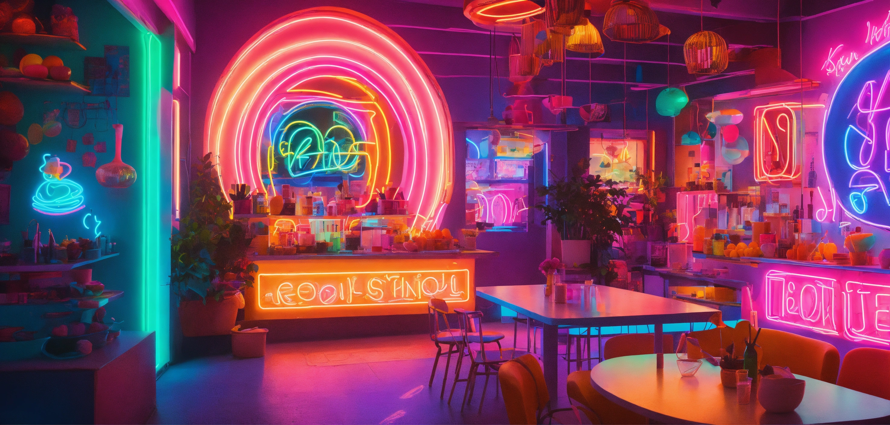 Lexica - Pastels and neons abound. And lettering with thin lines ...