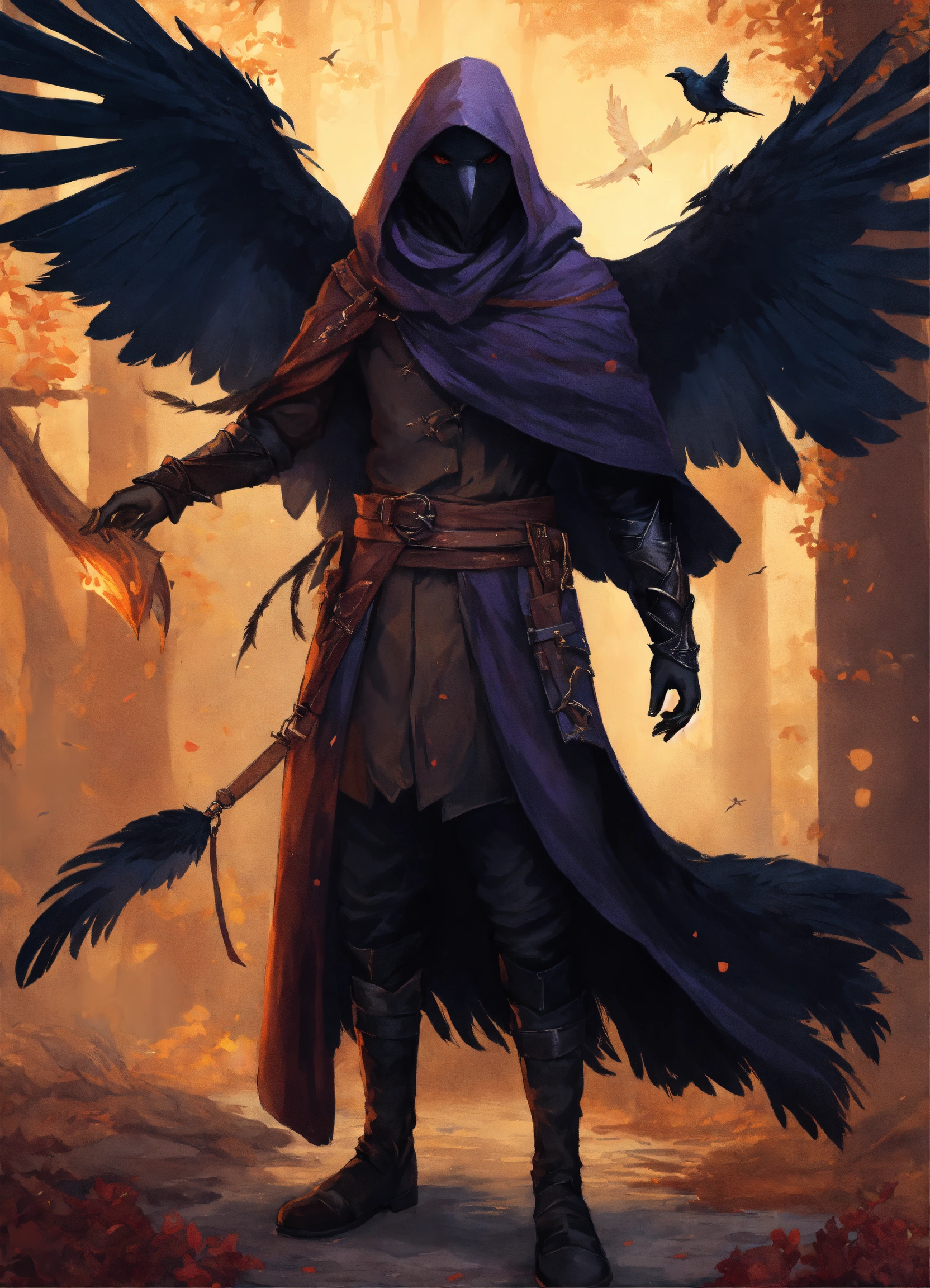 Lexica - A split image On the left, A slender 16-year-old male kenku ...