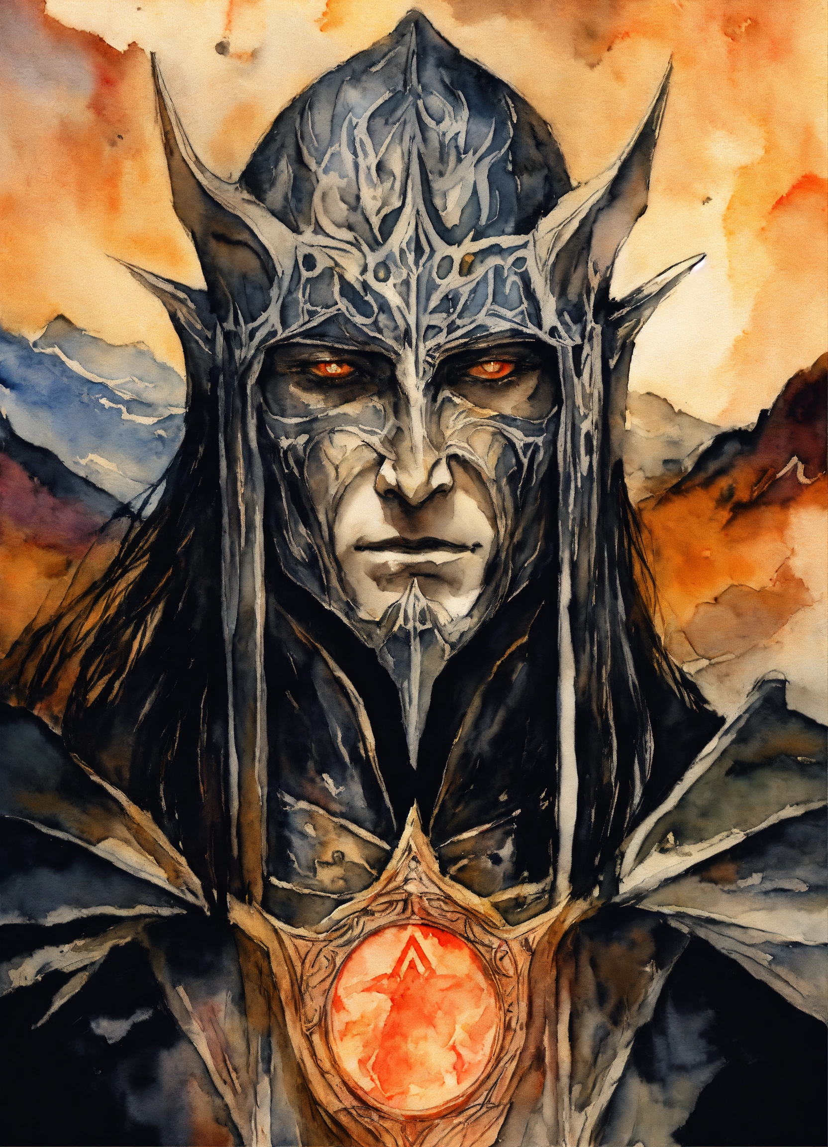 Lexica - Sauron human face from LOTR in vagabond manga drawing art ...